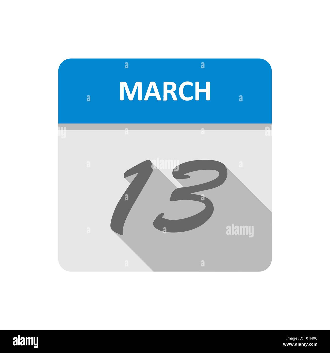 March 13th Date on a Single Day Calendar Stock Photo - Alamy