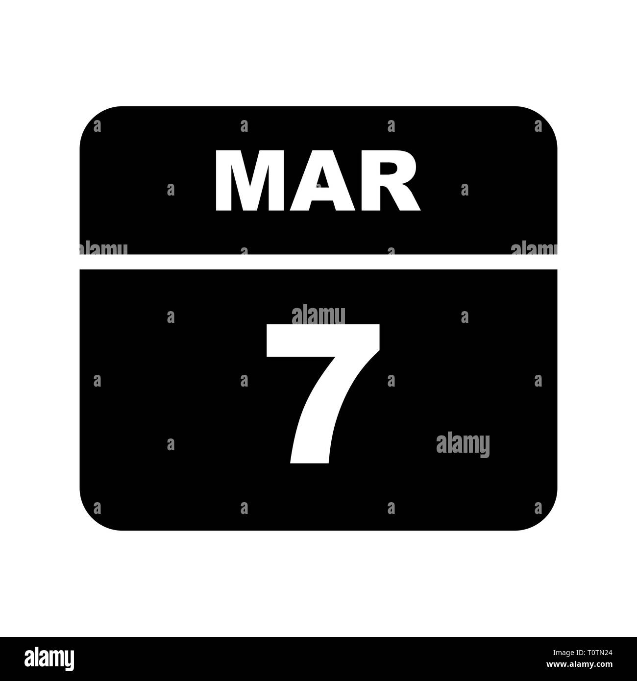 March 7th Date on a Single Day Calendar Stock Photo - Alamy