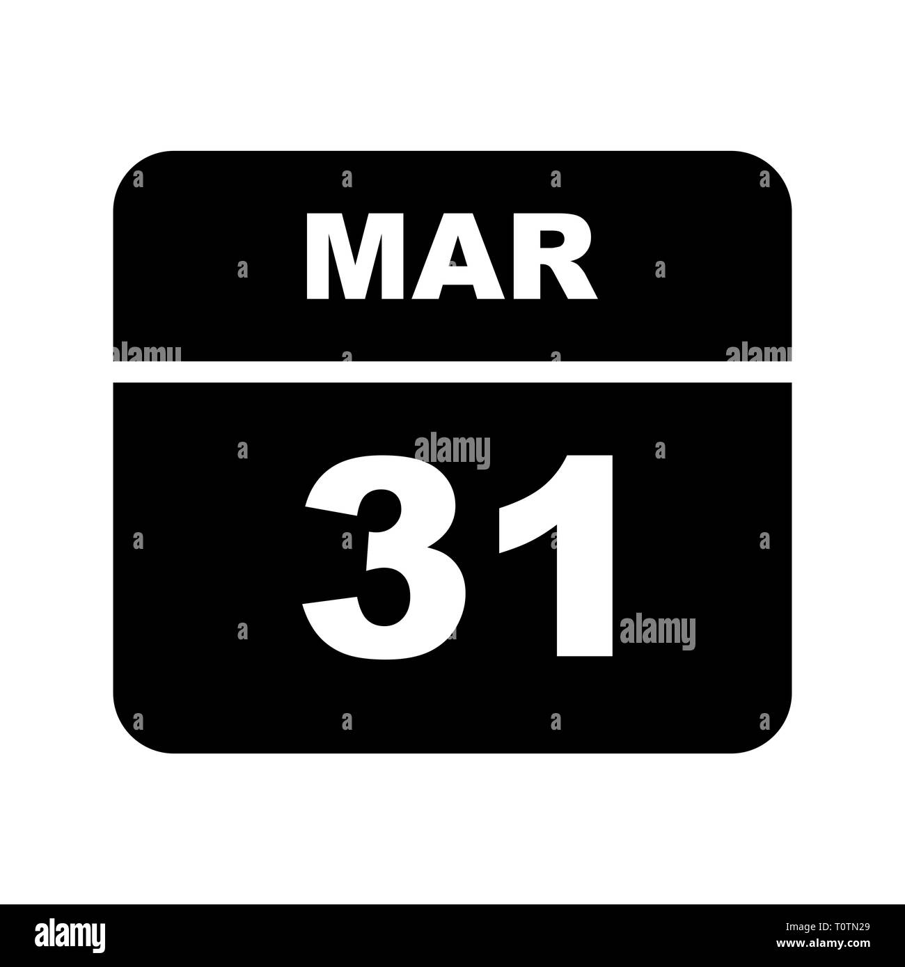 March 31st Date on a Single Day Calendar Stock Photo - Alamy