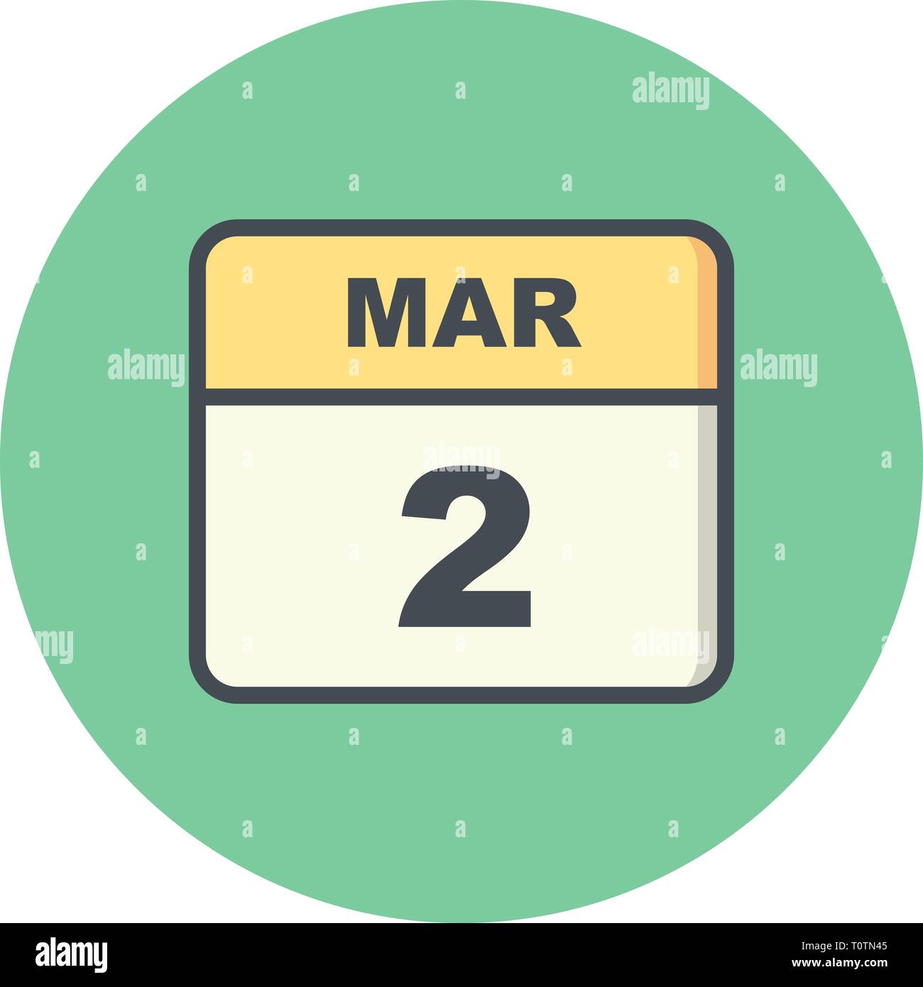 March 2nd Date on a Single Day Calendar Stock Photo - Alamy