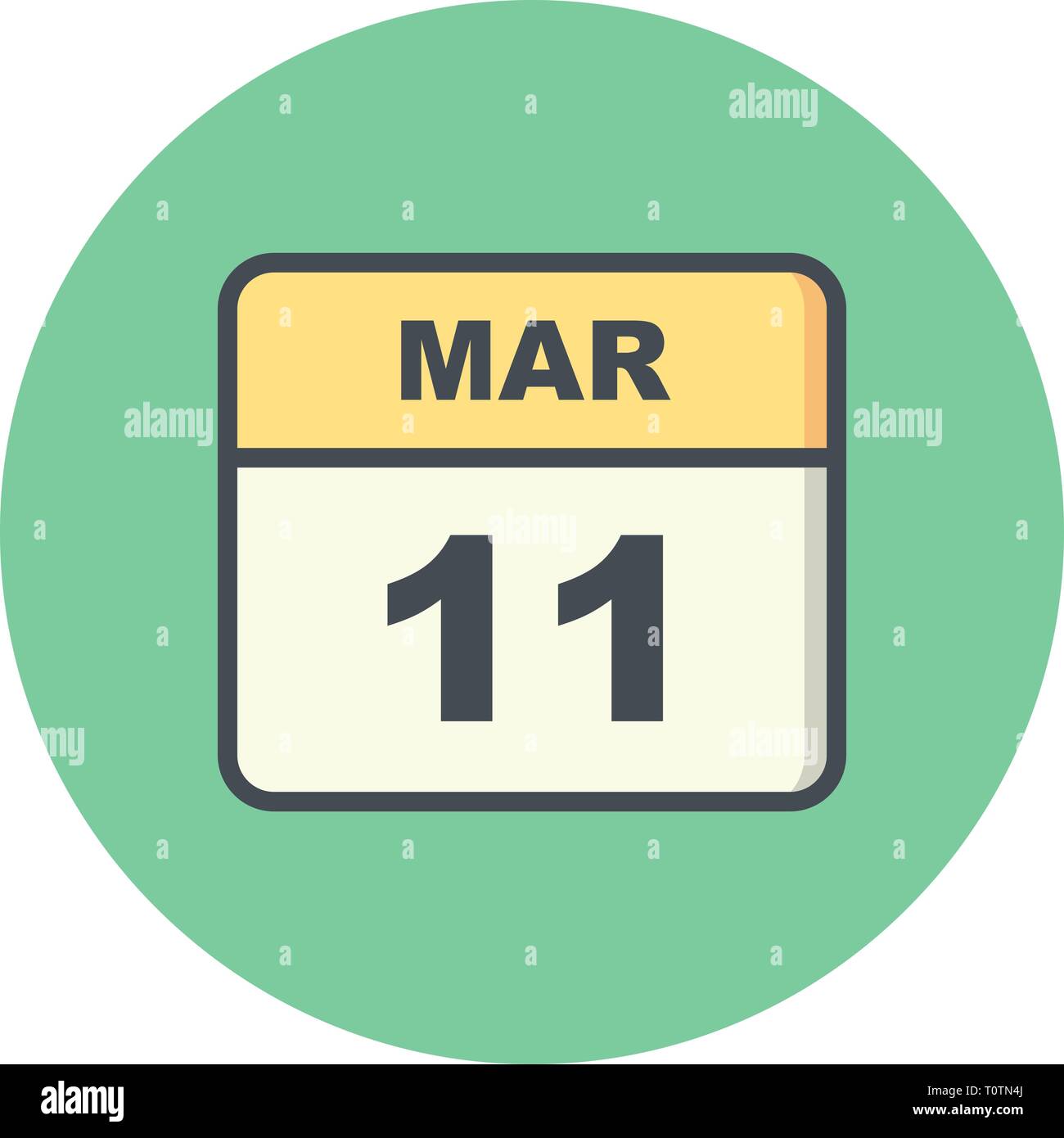 March 11th Date on a Single Day Calendar Stock Photo - Alamy