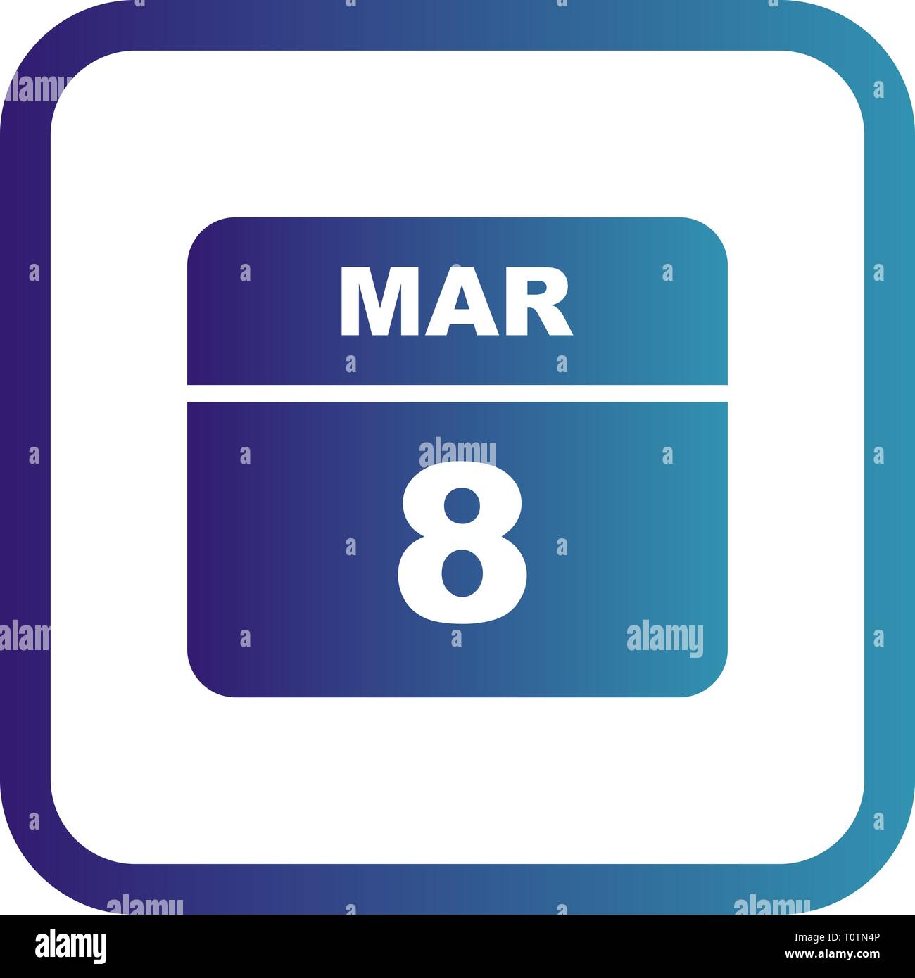 March 8th Date on a Single Day Calendar Stock Photo - Alamy