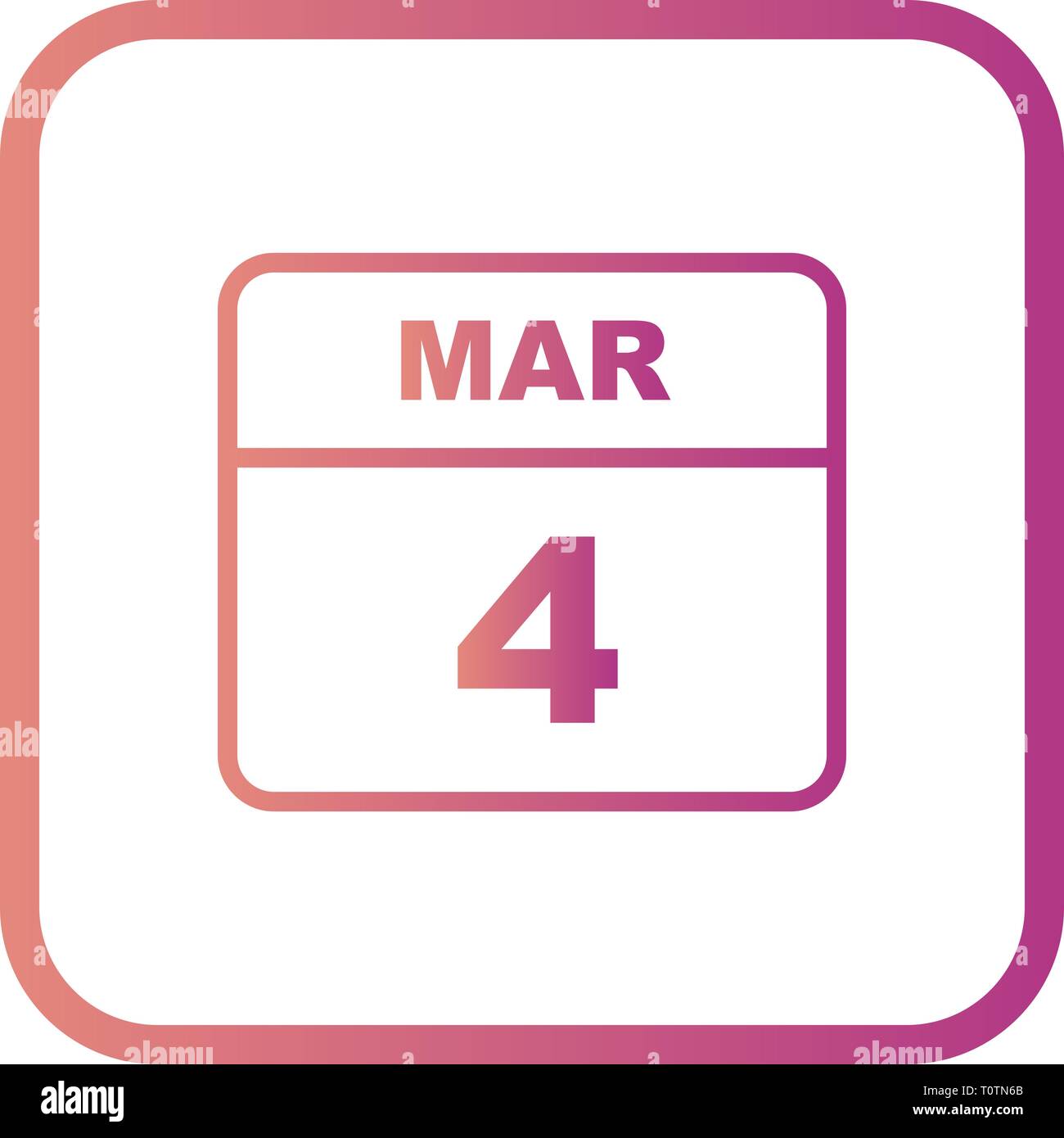 March 4th Date on a Single Day Calendar Stock Photo - Alamy