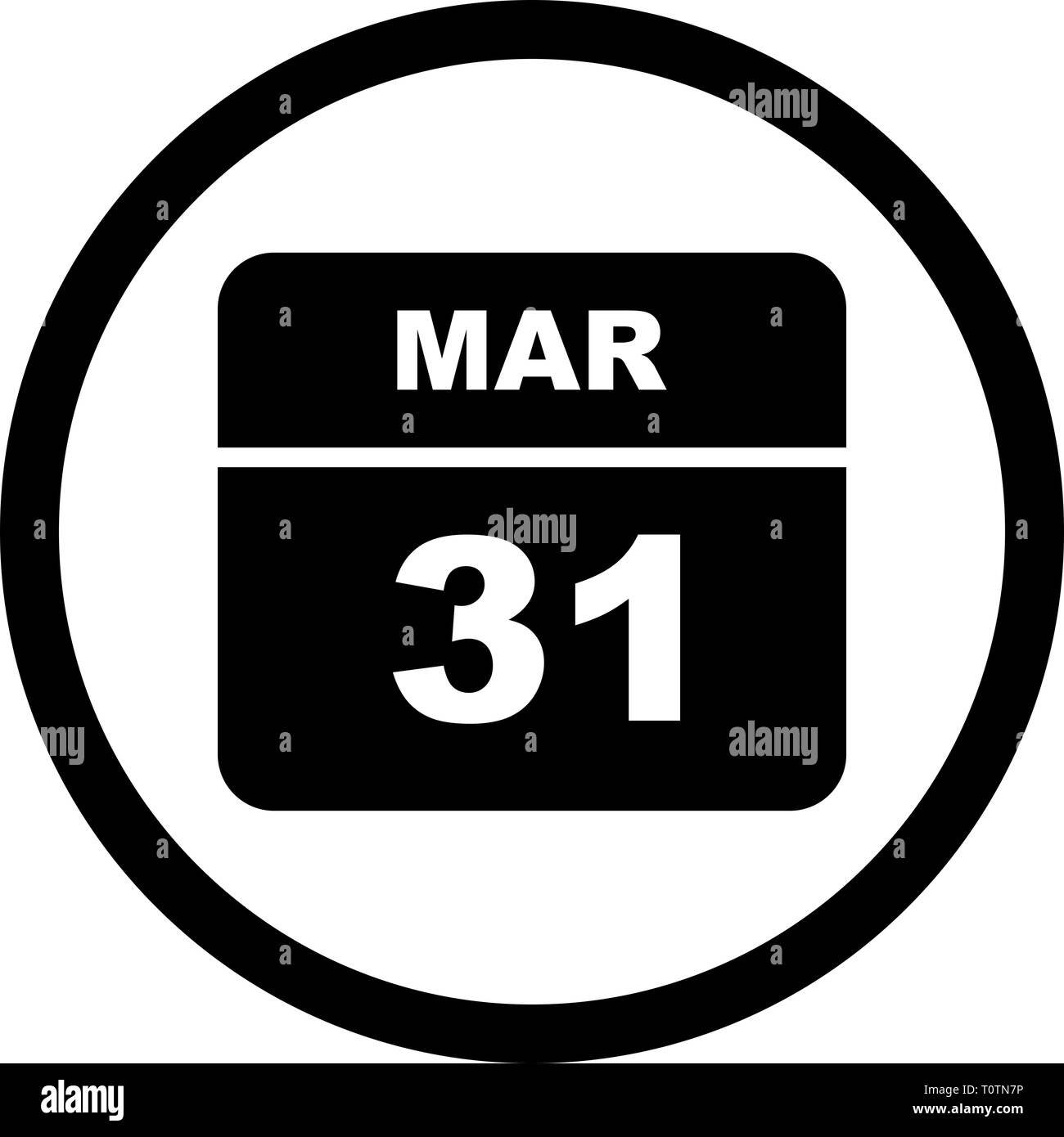 March 31 on calendar Black and White Stock Photos & Images - Alamy