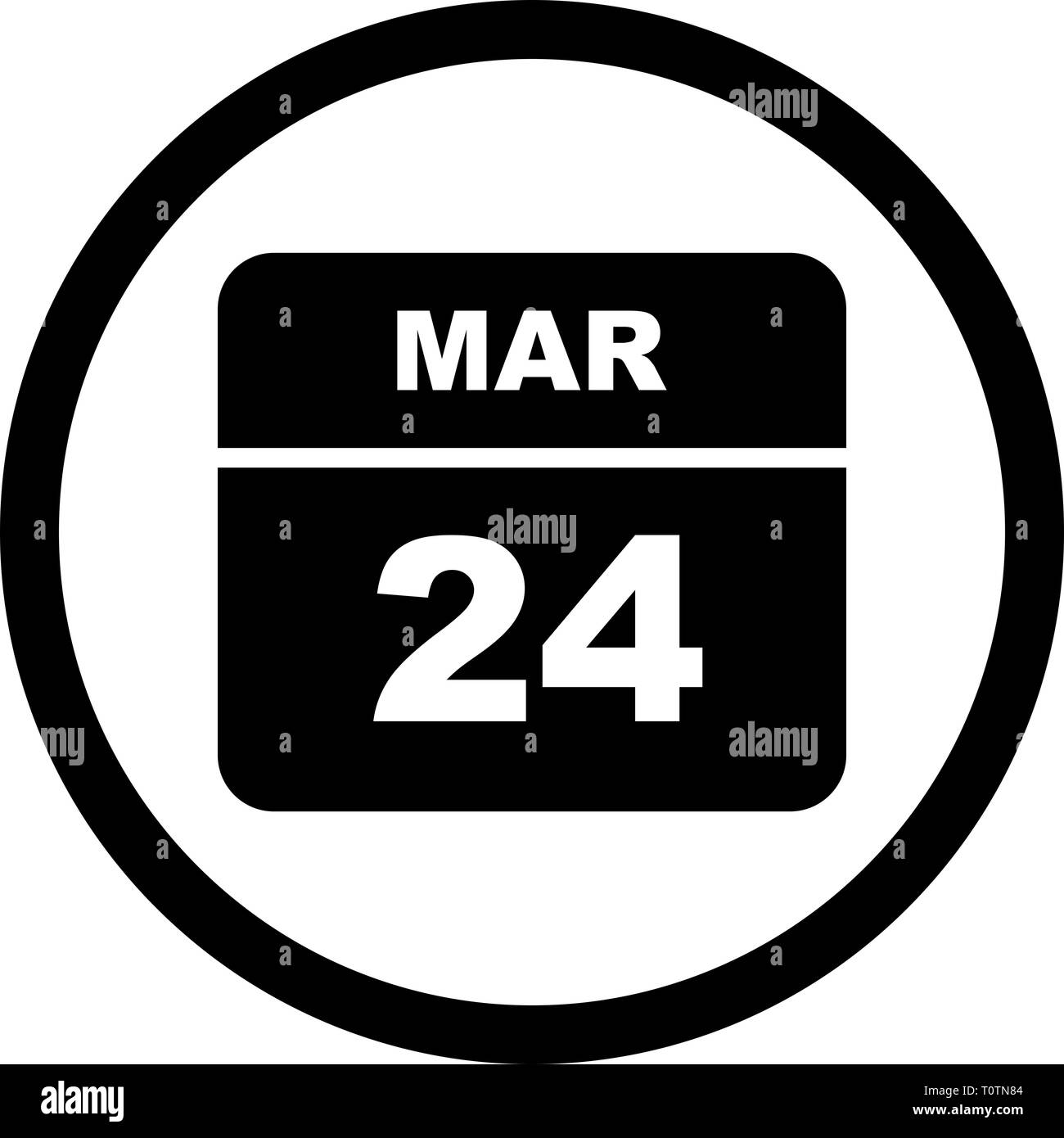 March 24th Date on a Single Day Calendar Stock Photo - Alamy
