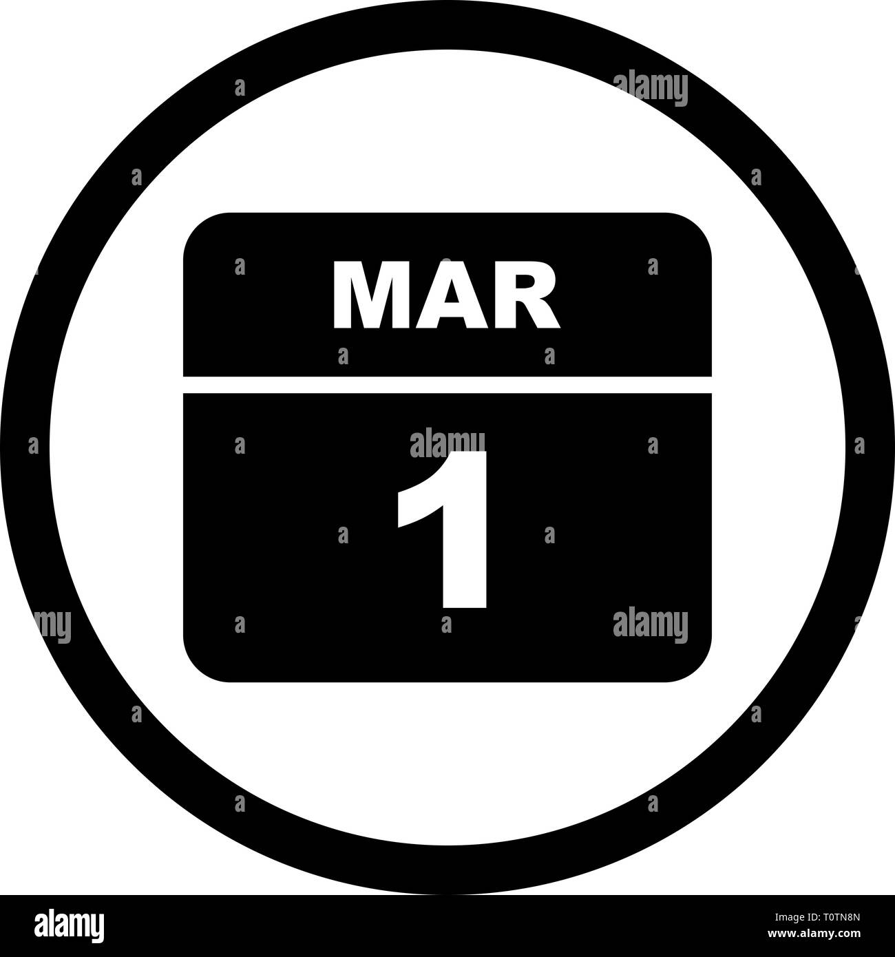 March 1st Date on a Single Day Calendar Stock Photo - Alamy