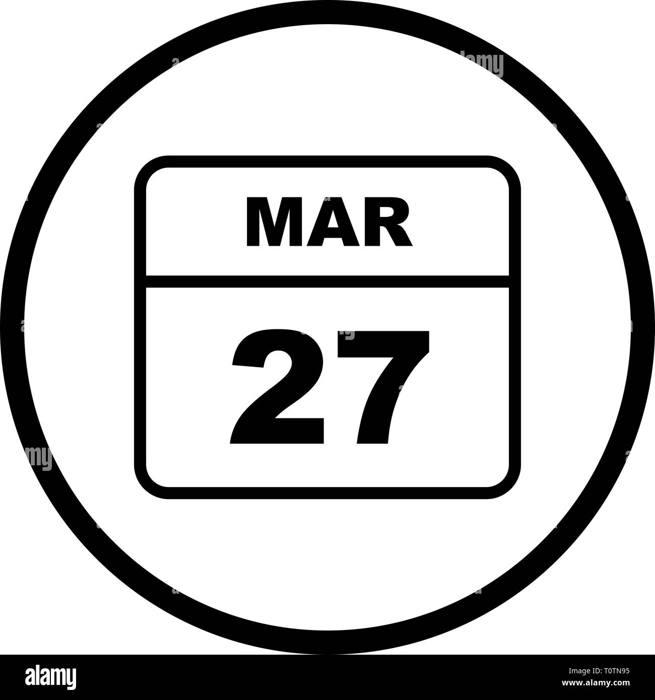 March 27th Date on a Single Day Calendar Stock Photo - Alamy