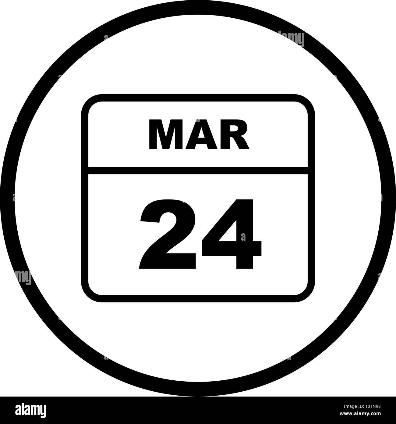 March 24th Date on a Single Day Calendar Stock Photo - Alamy