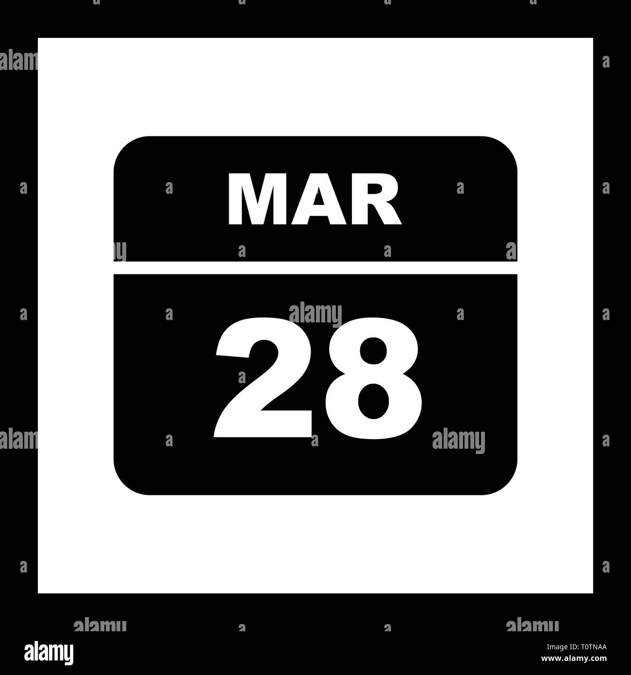 March 28th Date on a Single Day Calendar Stock Photo - Alamy