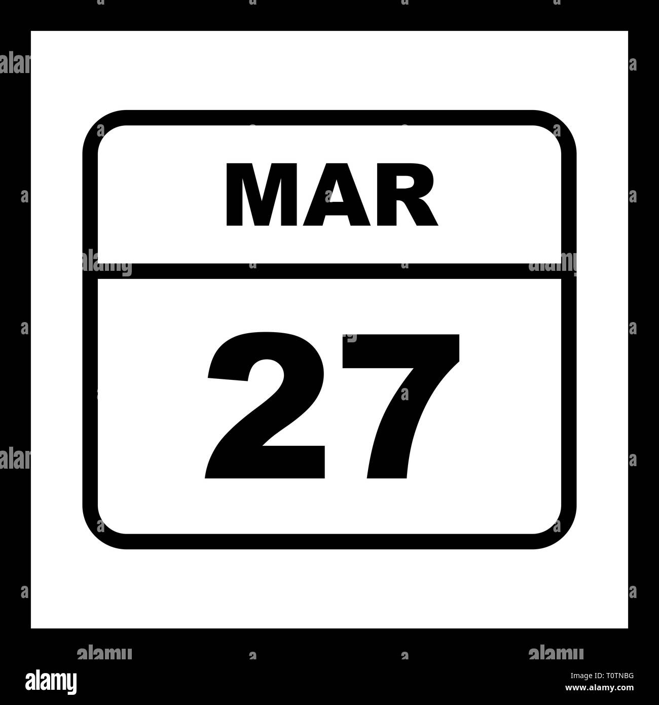 Calendar day 27 Black and White Stock Photos & Images - Alamy