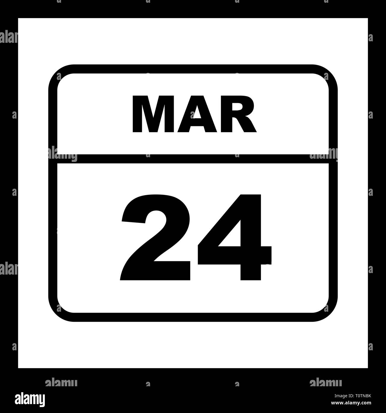 March 24th Date on a Single Day Calendar Stock Photo - Alamy