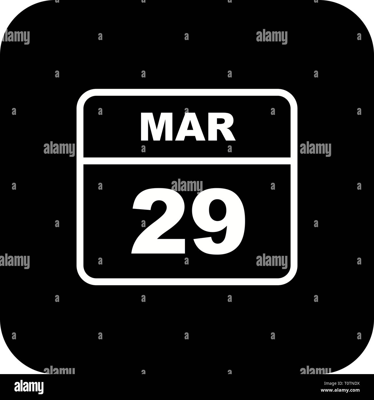 Calendar day 29 Black and White Stock Photos & Images - Alamy