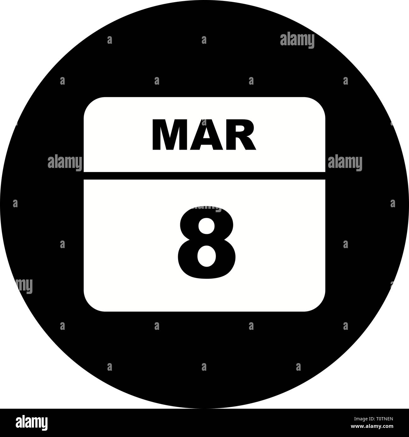 March 8th Date on a Single Day Calendar Stock Photo - Alamy