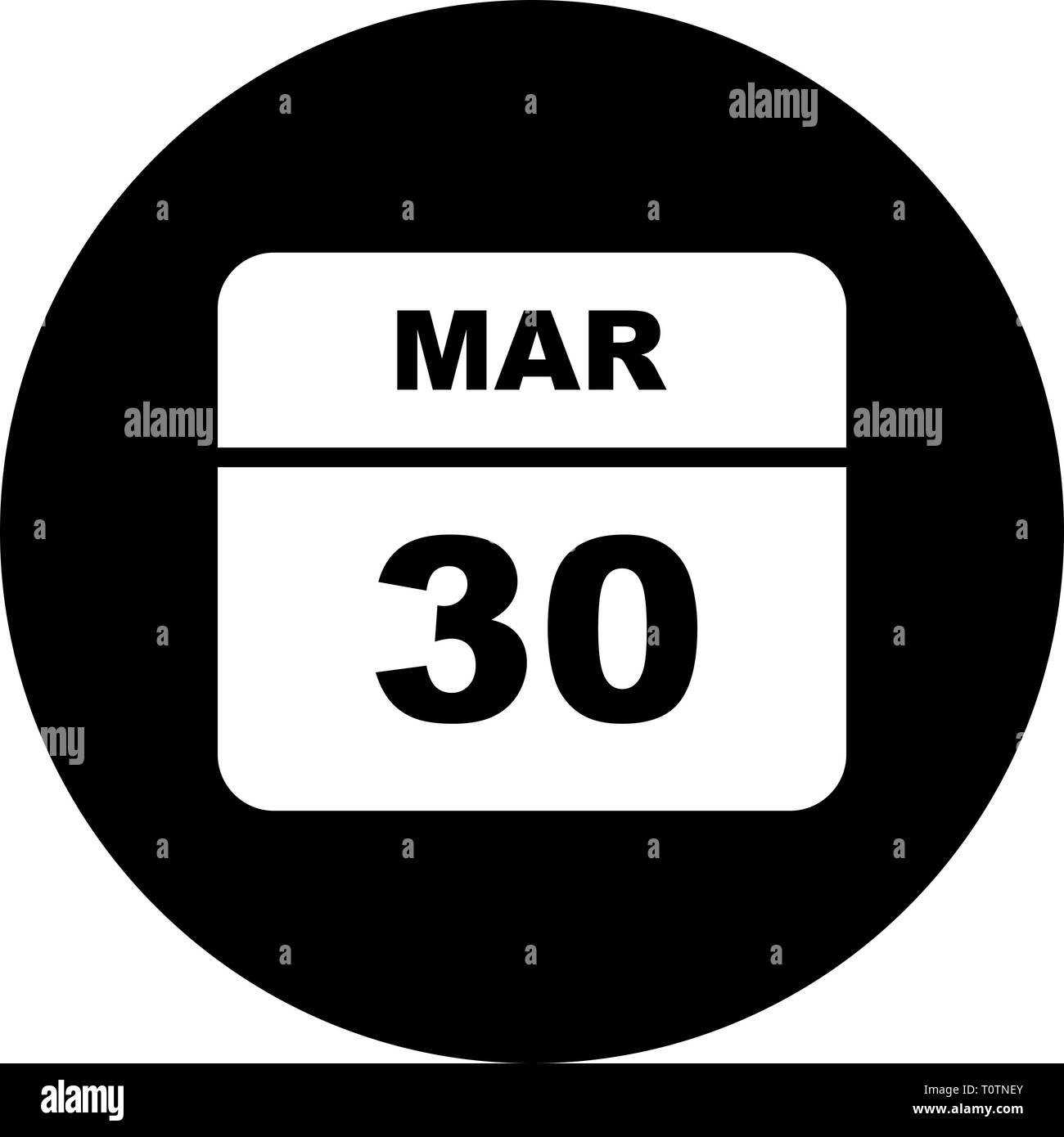 March 30th Date on a Single Day Calendar Stock Photo - Alamy