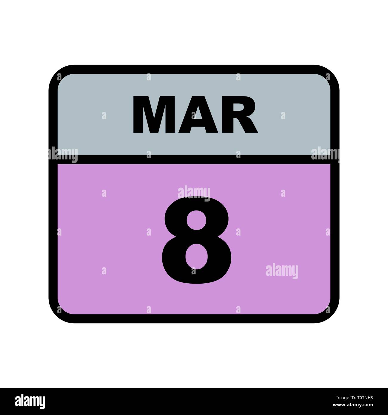 March 8th Date on a Single Day Calendar Stock Photo - Alamy