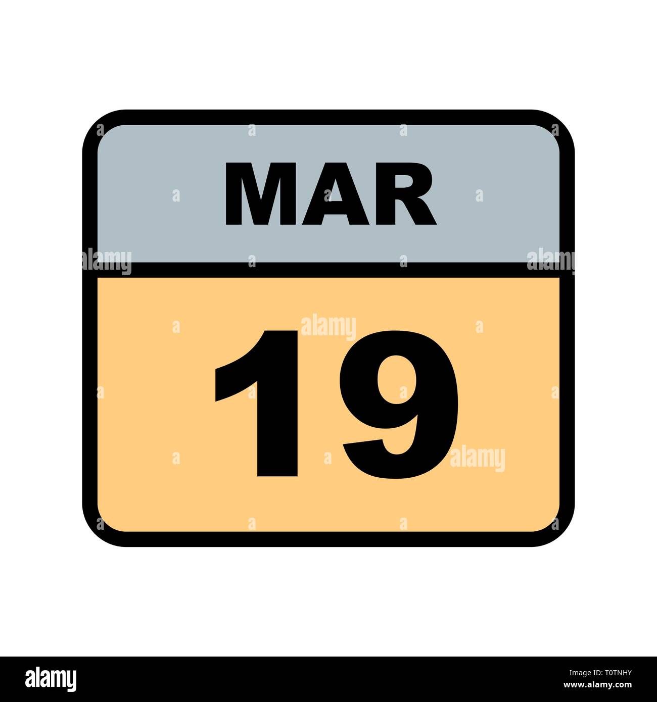 March 19th Date on a Single Day Calendar Stock Photo - Alamy