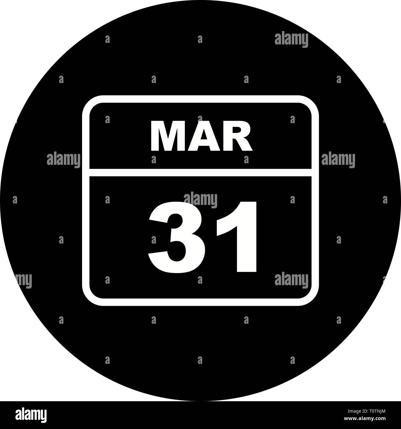 March 31st Date on a Single Day Calendar Stock Photo - Alamy