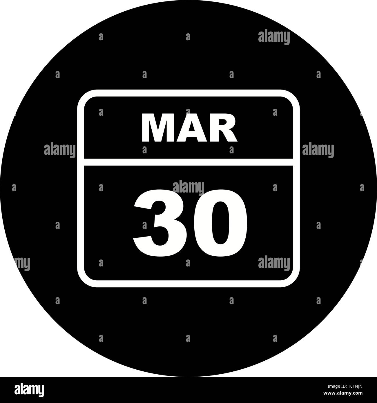 March 30th Date on a Single Day Calendar Stock Photo - Alamy