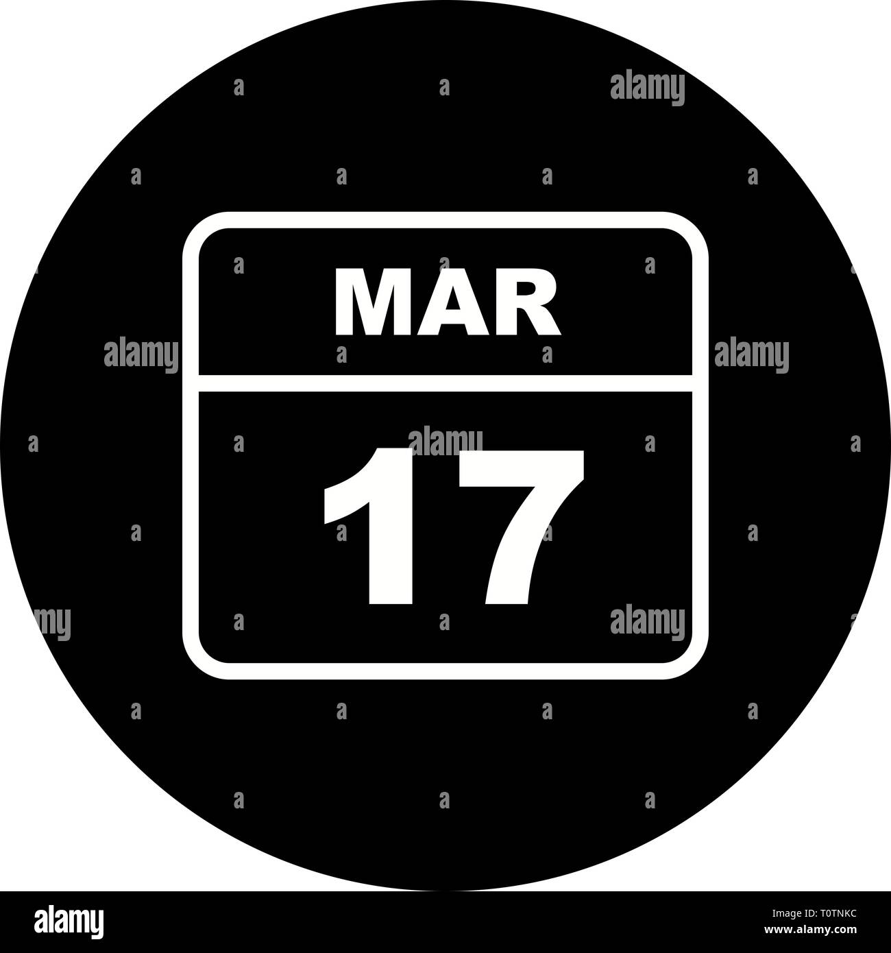 March 17th Date on a Single Day Calendar Stock Photo - Alamy