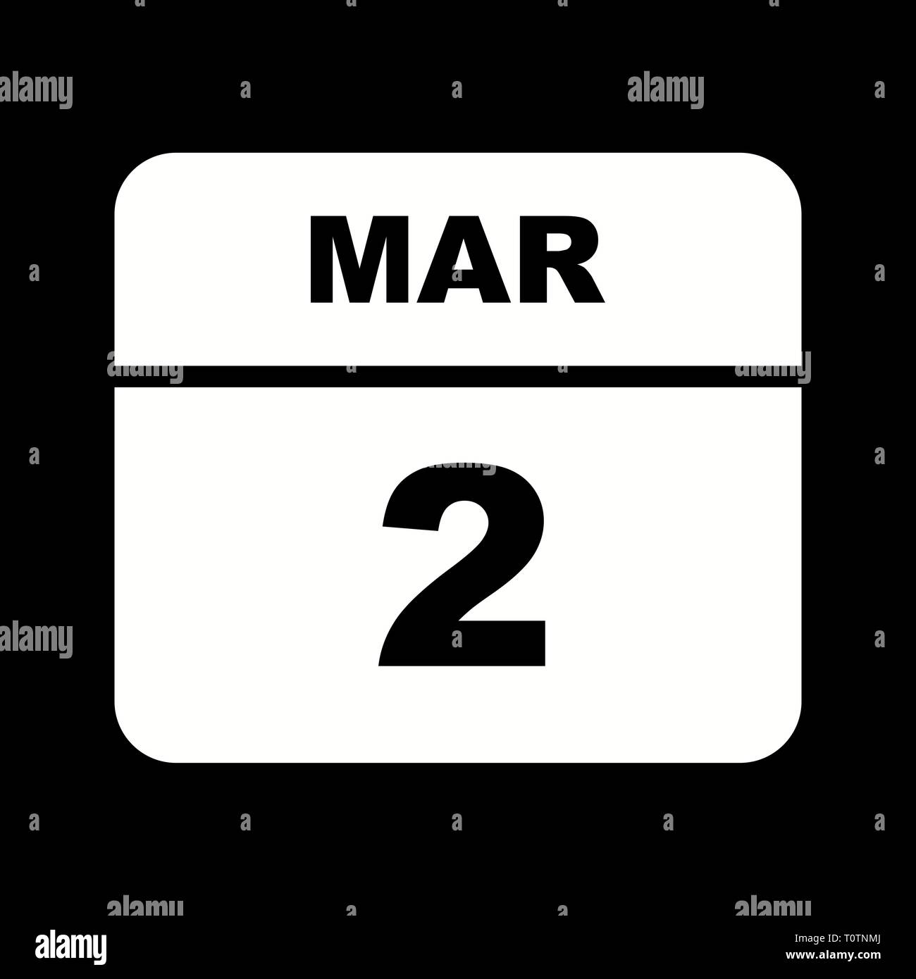 March 2nd day month calendar hi-res stock photography and images - Alamy