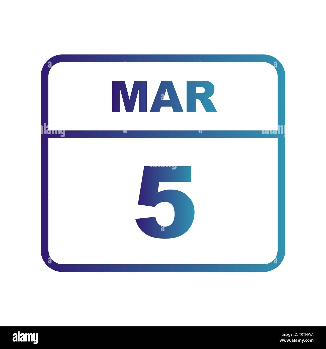 March 5th Date on a Single Day Calendar Stock Photo - Alamy
