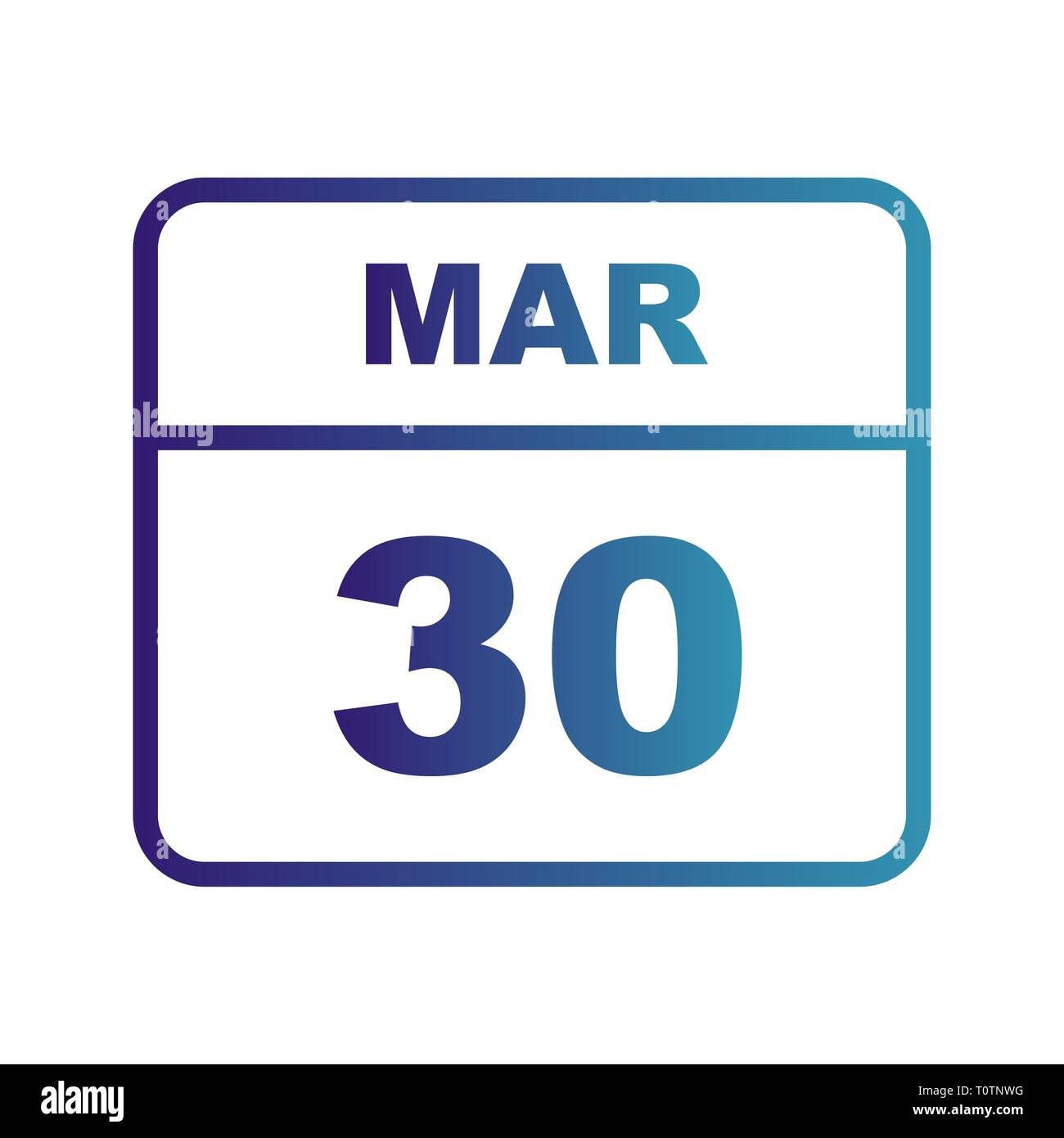 March 30th Date on a Single Day Calendar Stock Photo - Alamy