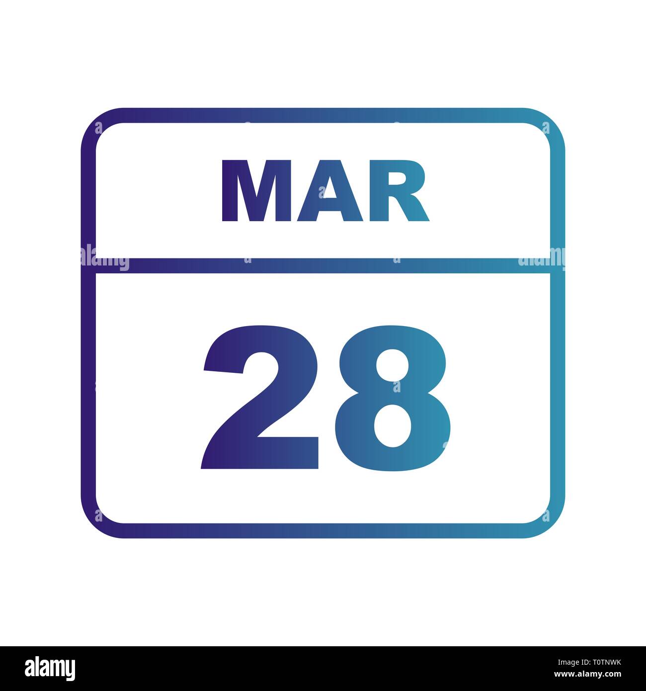March 28th Date on a Single Day Calendar Stock Photo - Alamy