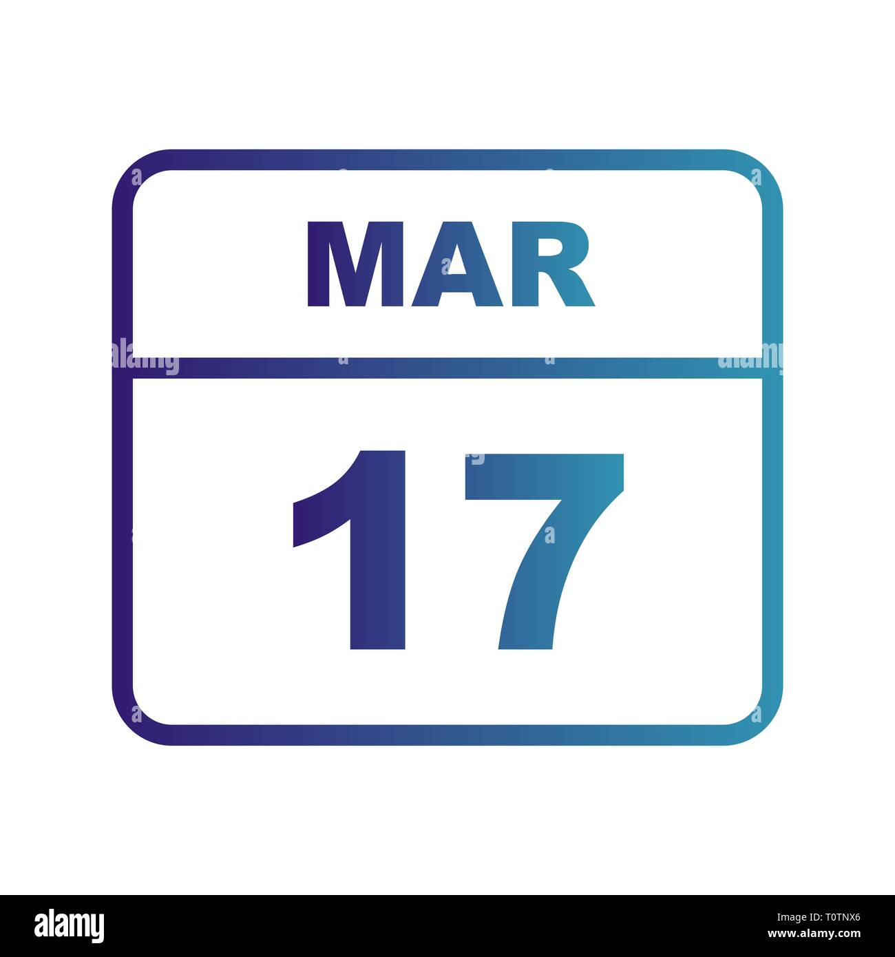 March 17th Date on a Single Day Calendar Stock Photo - Alamy