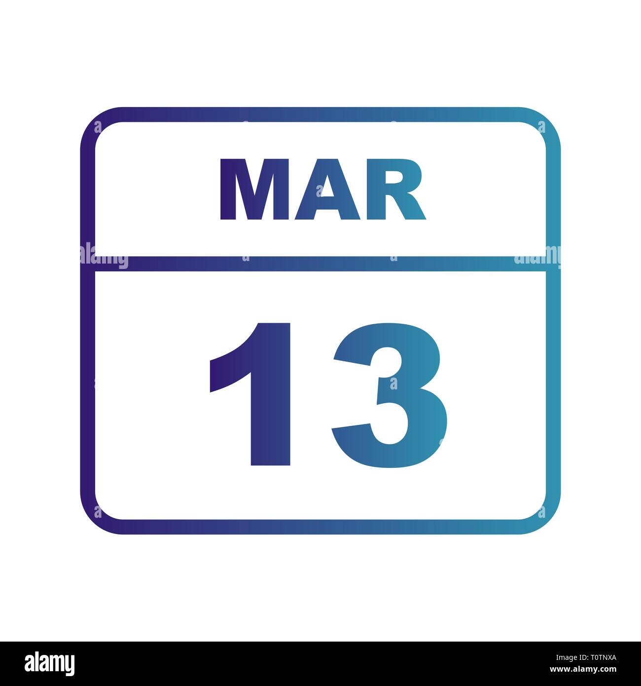 March 13th Date on a Single Day Calendar Stock Photo - Alamy