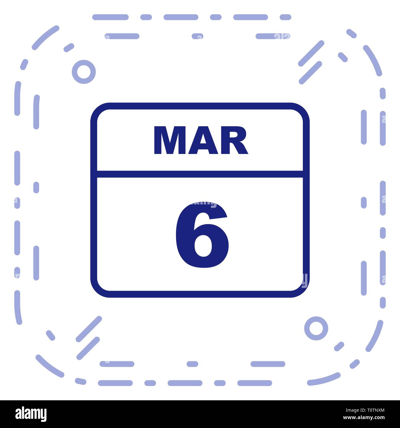 March 6th Date on a Single Day Calendar Stock Photo - Alamy