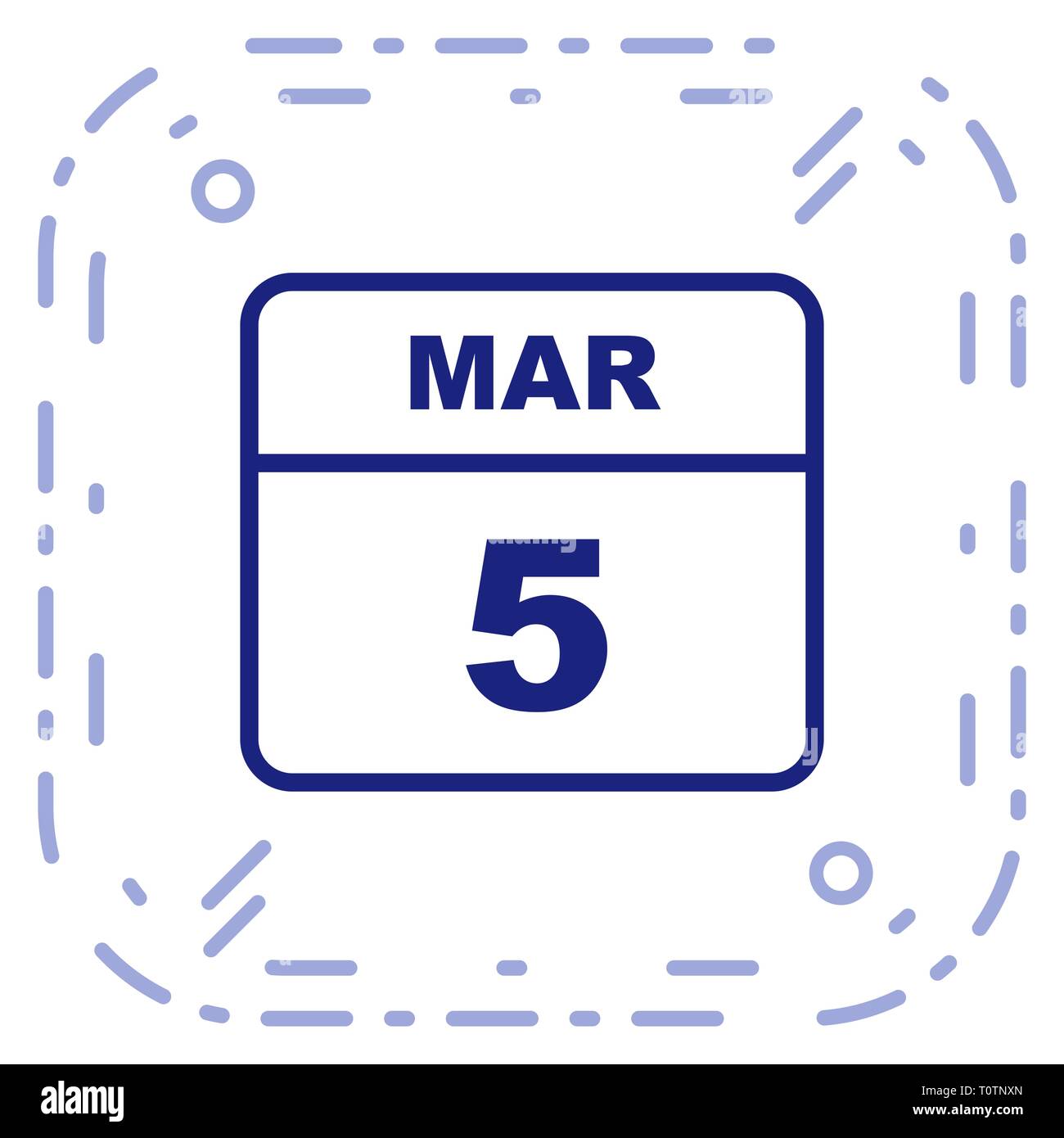 March 5th Date on a Single Day Calendar Stock Photo - Alamy