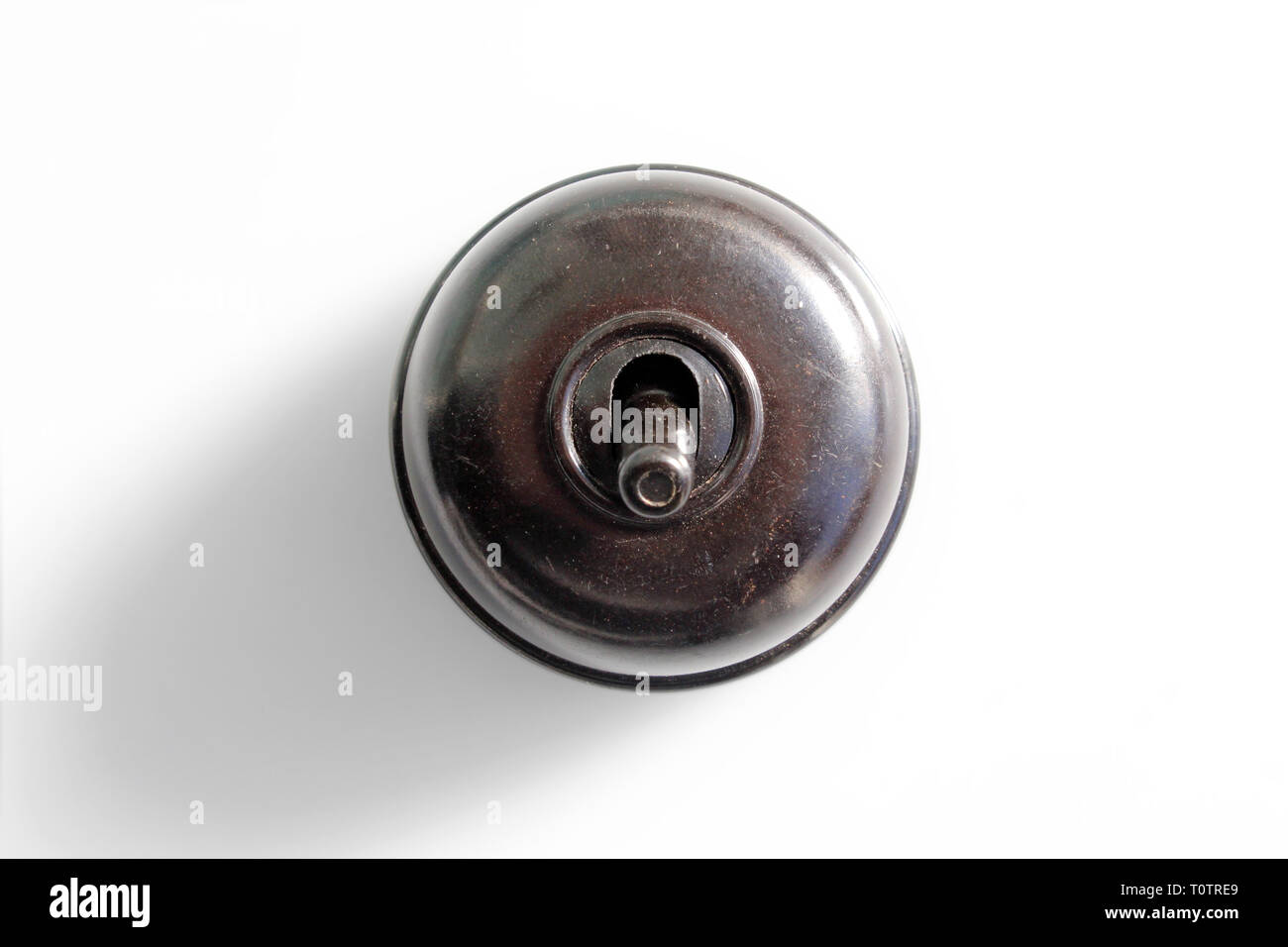 Antique switch on off bakelite 50s/60s, isolated on white background ...