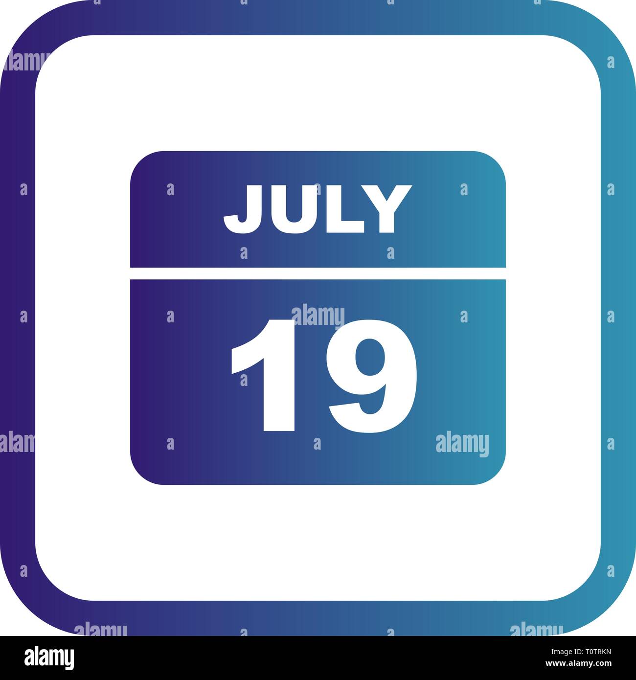 July 19th Date on a Single Day Calendar Stock Photo - Alamy