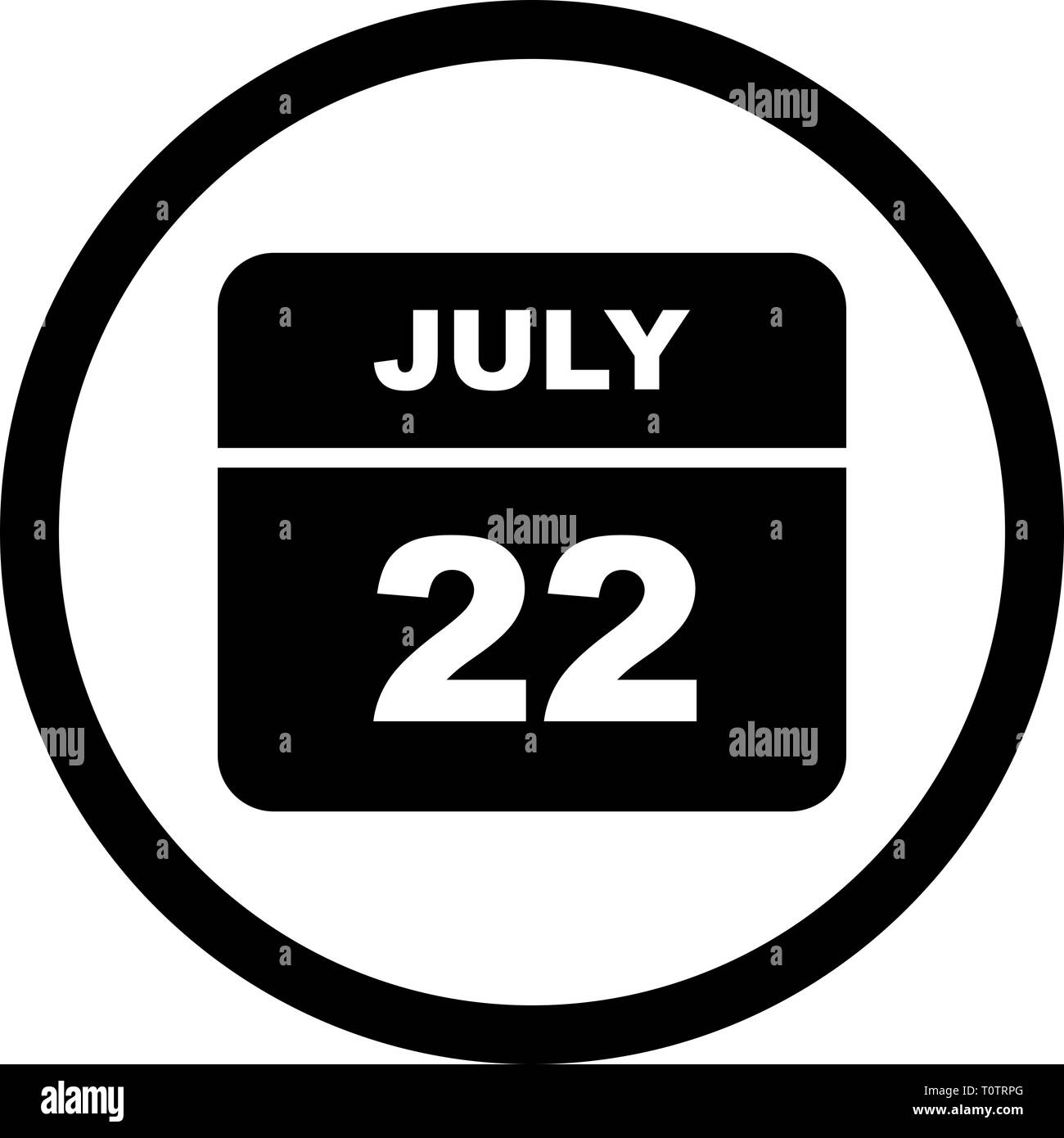 July 22nd Date on a Single Day Calendar Stock Photo - Alamy