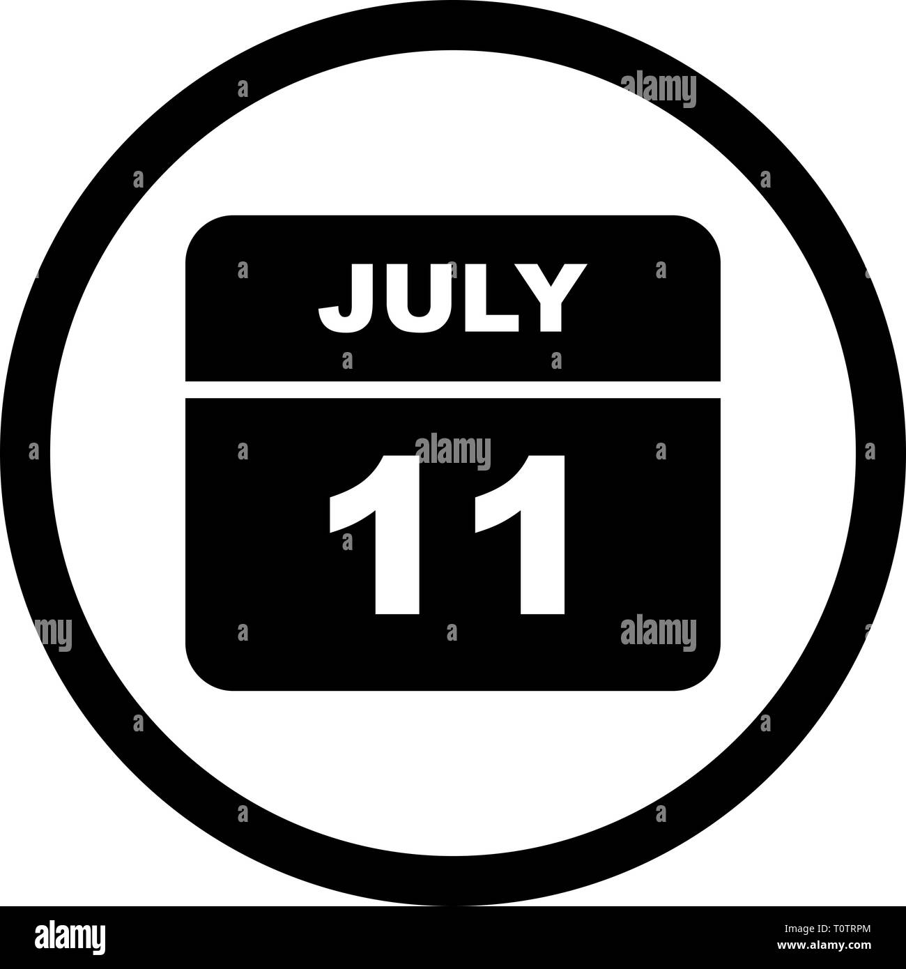 July 11th Date on a Single Day Calendar Stock Photo - Alamy