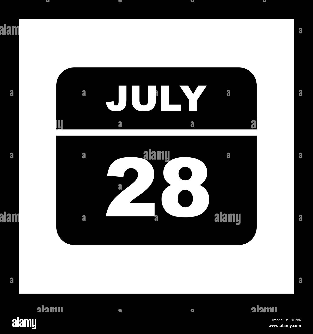 July 28th Date on a Single Day Calendar Stock Photo - Alamy