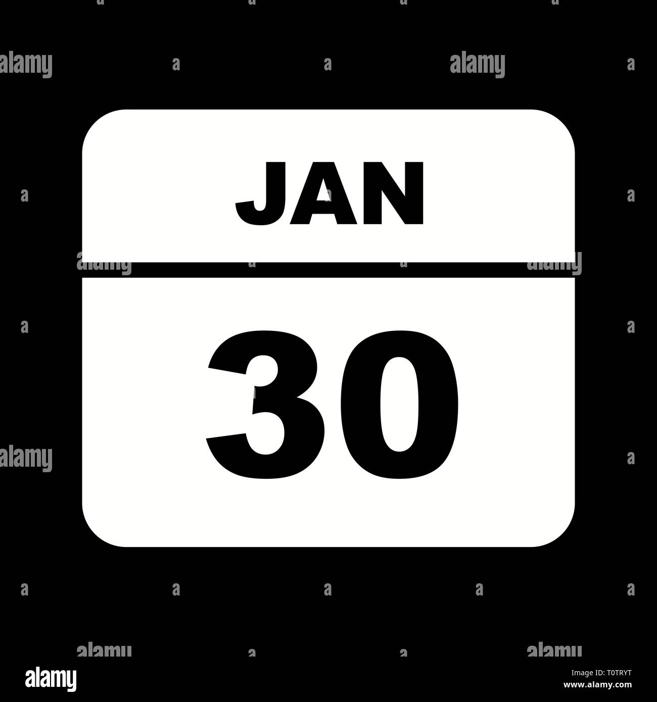 January 30th Date on a Single Day Calendar Stock Photo - Alamy