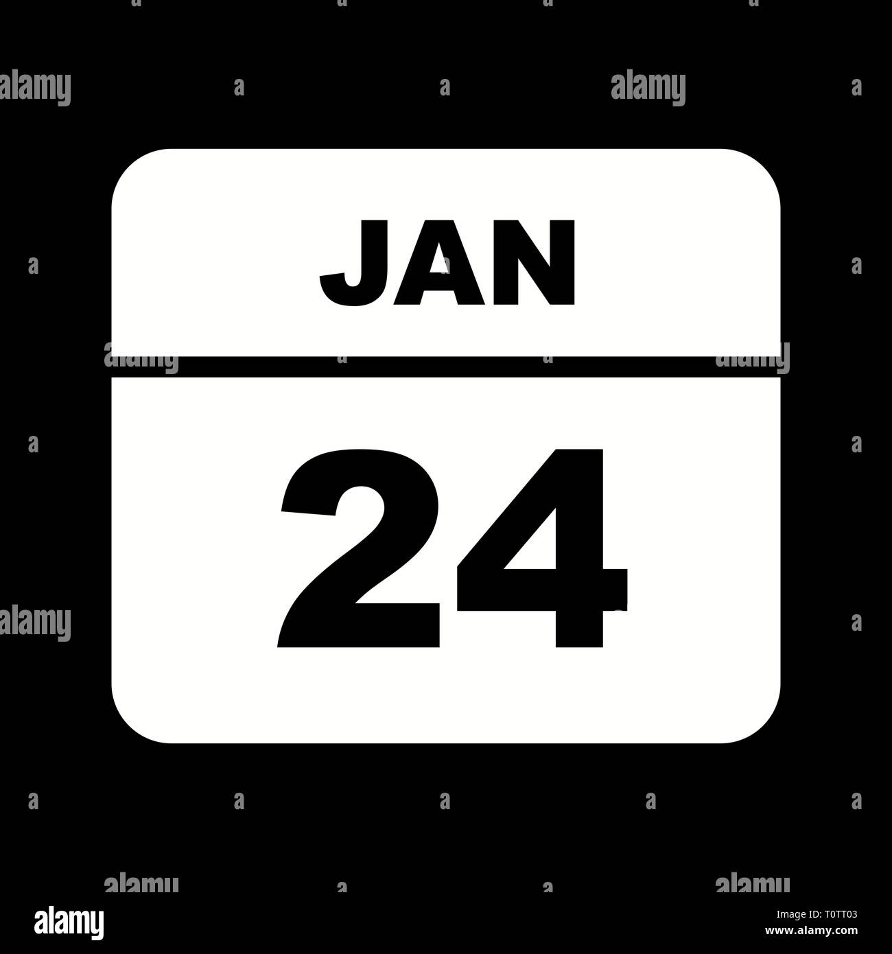 January 24th Date on a Single Day Calendar Stock Photo - Alamy