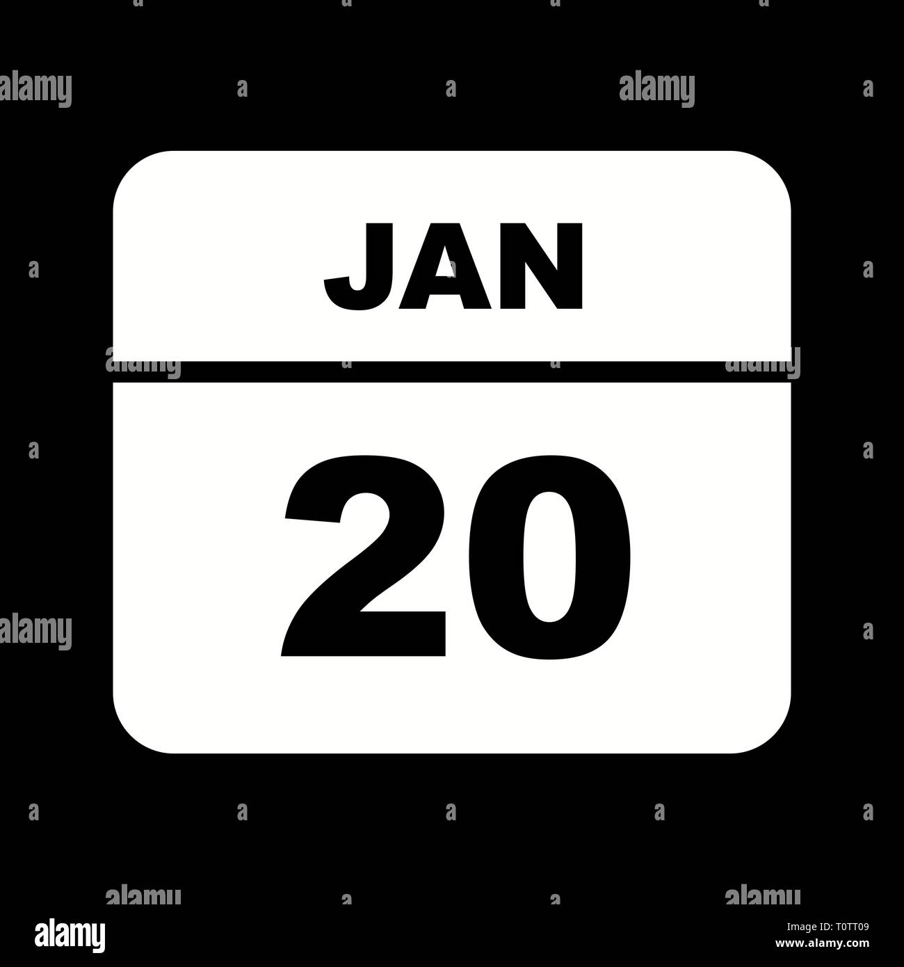 20 january calendar table hi-res stock photography and images - Alamy