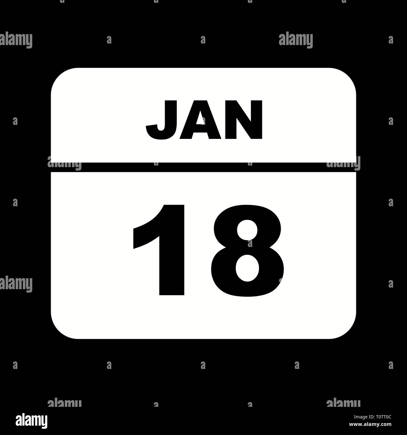 January 18th Date on a Single Day Calendar Stock Photo - Alamy