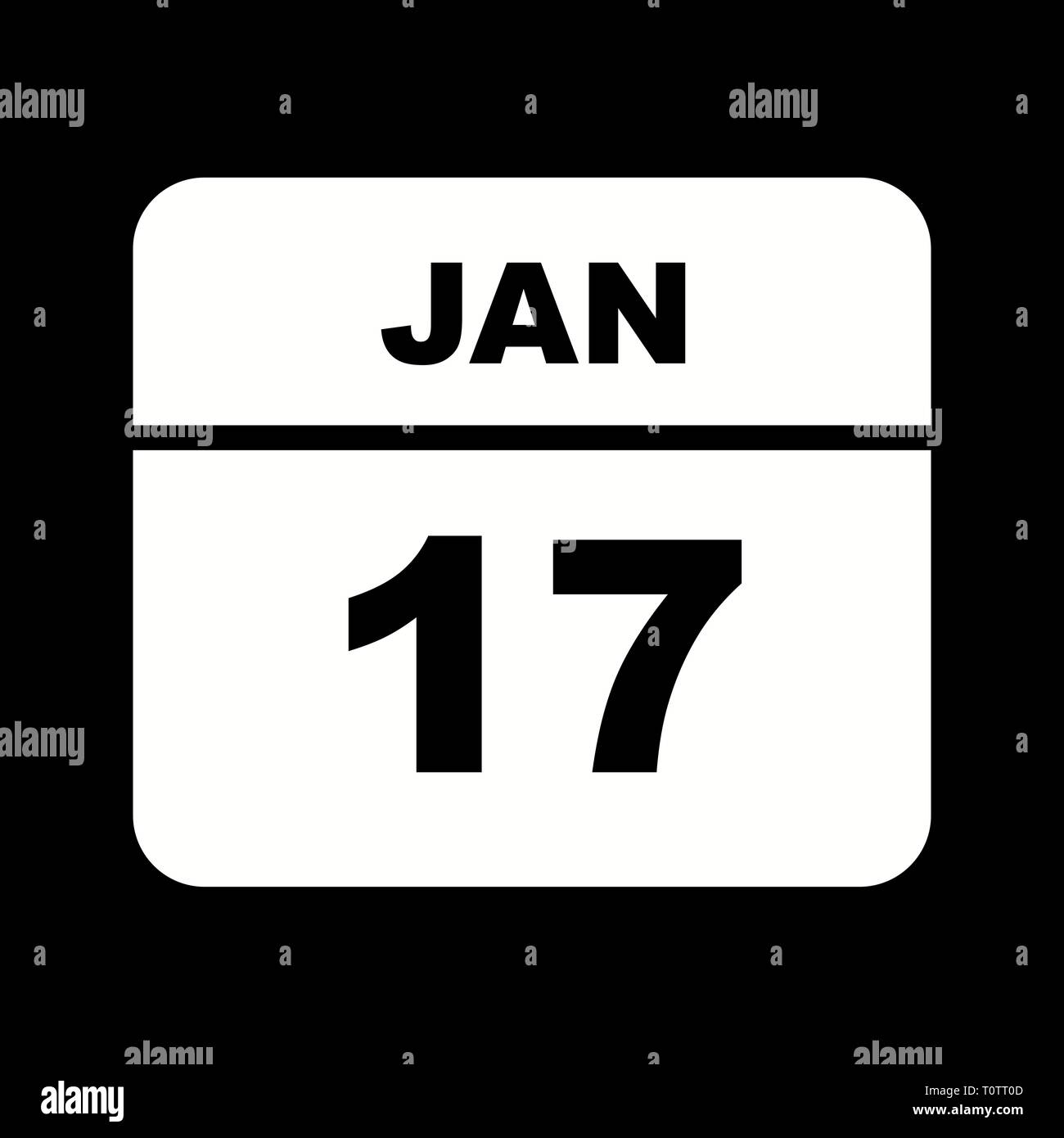 January 17th Date on a Single Day Calendar Stock Photo - Alamy