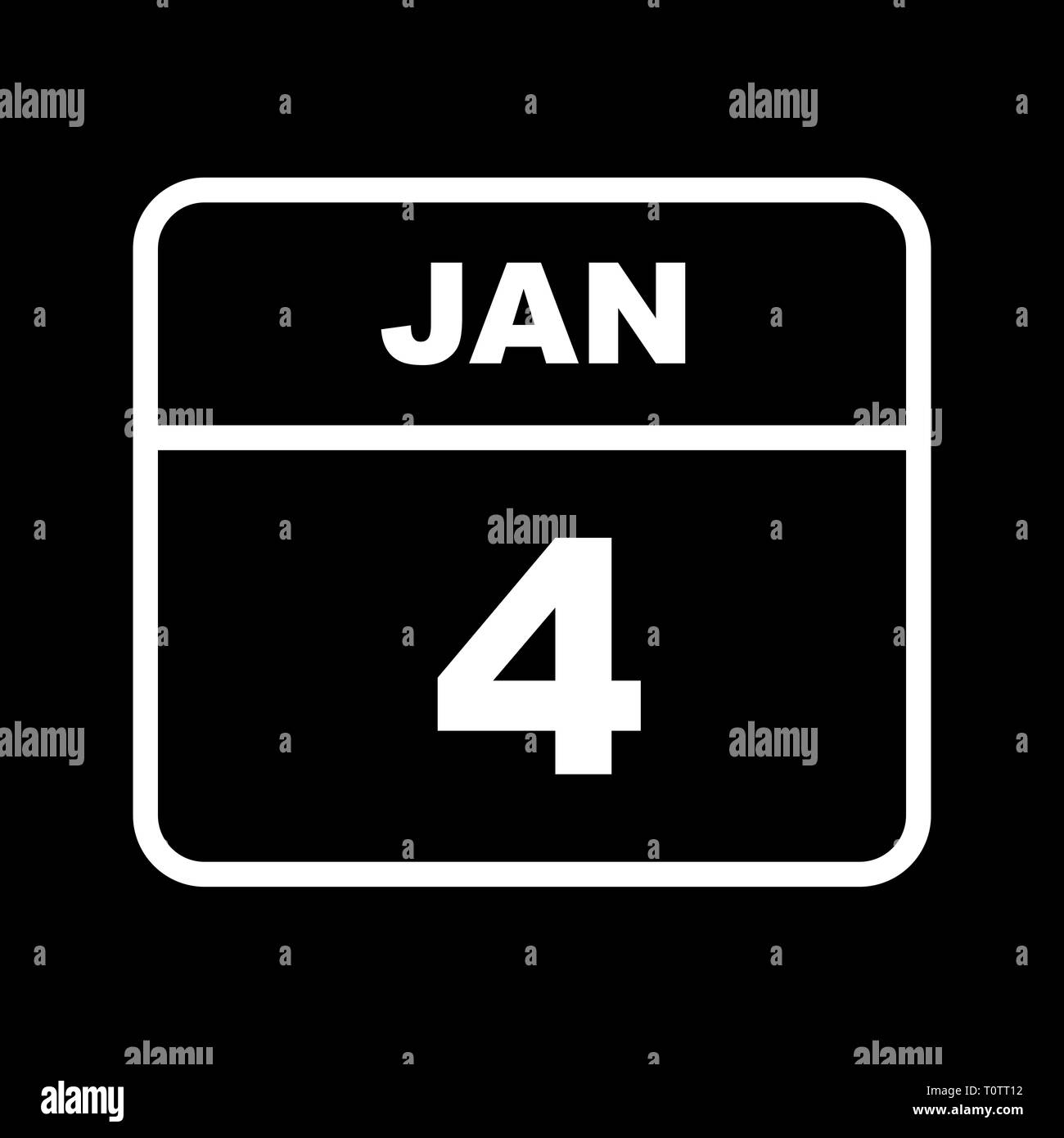 January 4th Date on a Single Day Calendar Stock Photo - Alamy