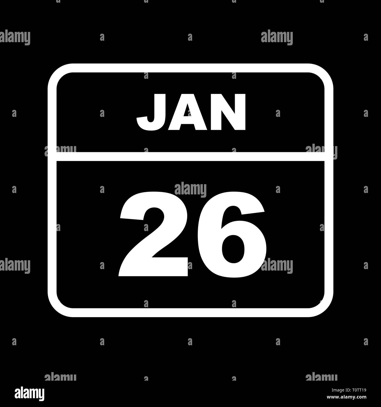 January 26th Date on a Single Day Calendar Stock Photo - Alamy