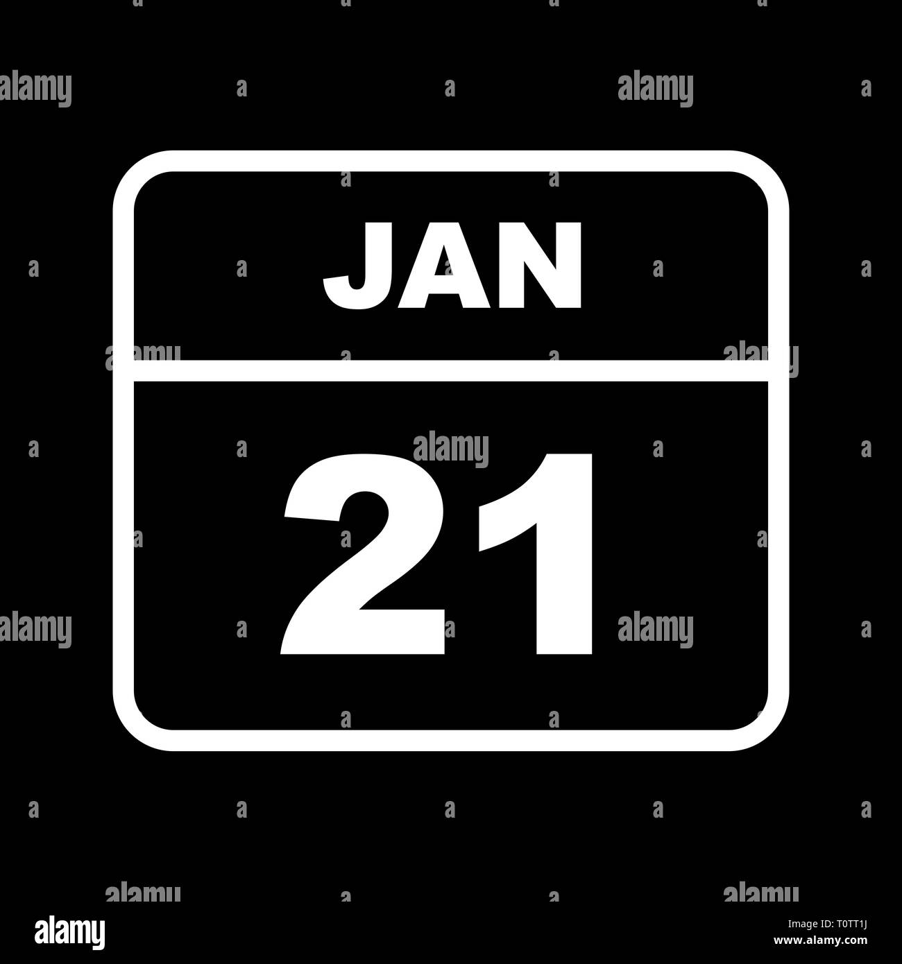 21 january calendar Black and White Stock Photos & Images - Alamy