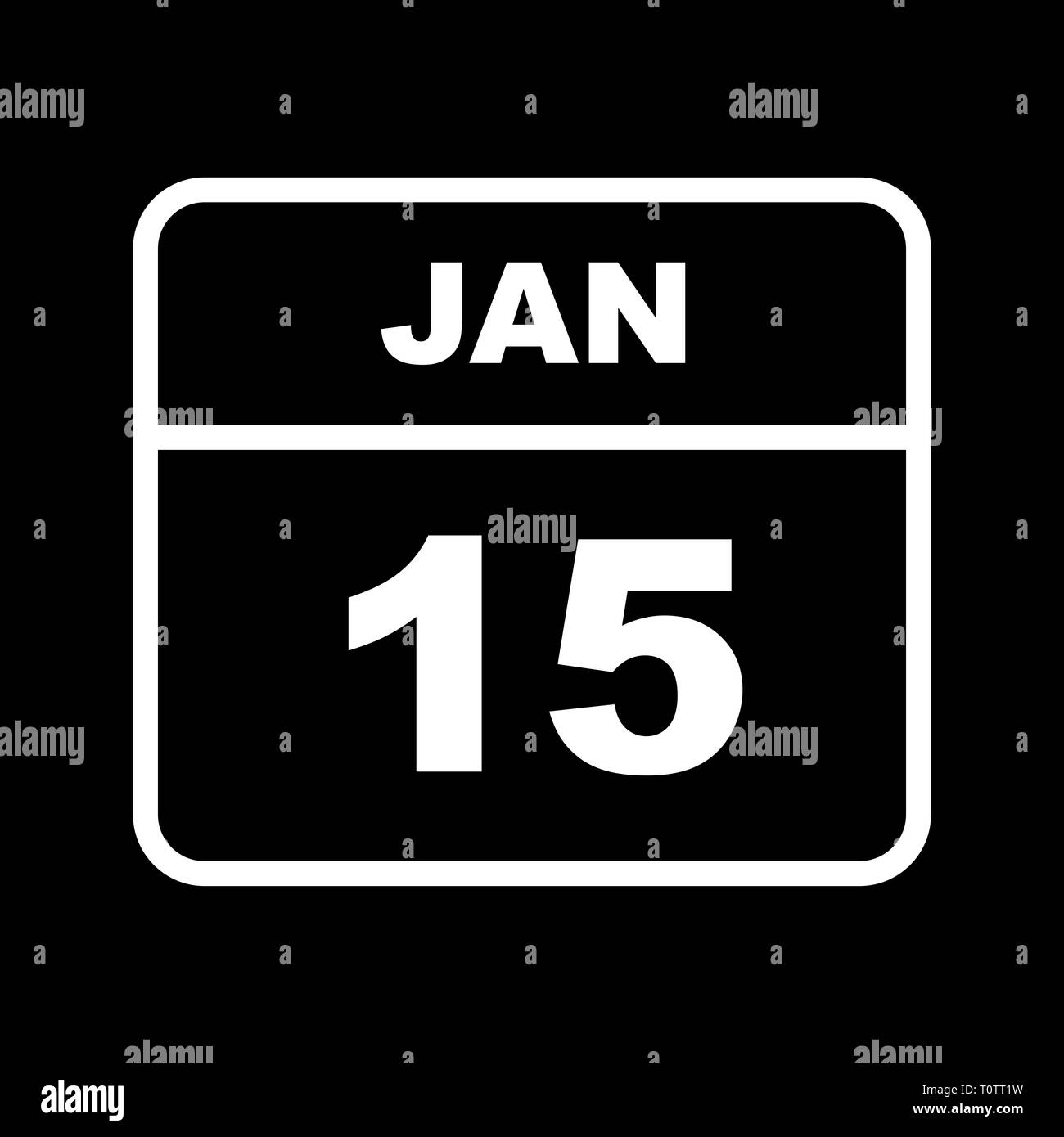 January 15th Date on a Single Day Calendar Stock Photo - Alamy
