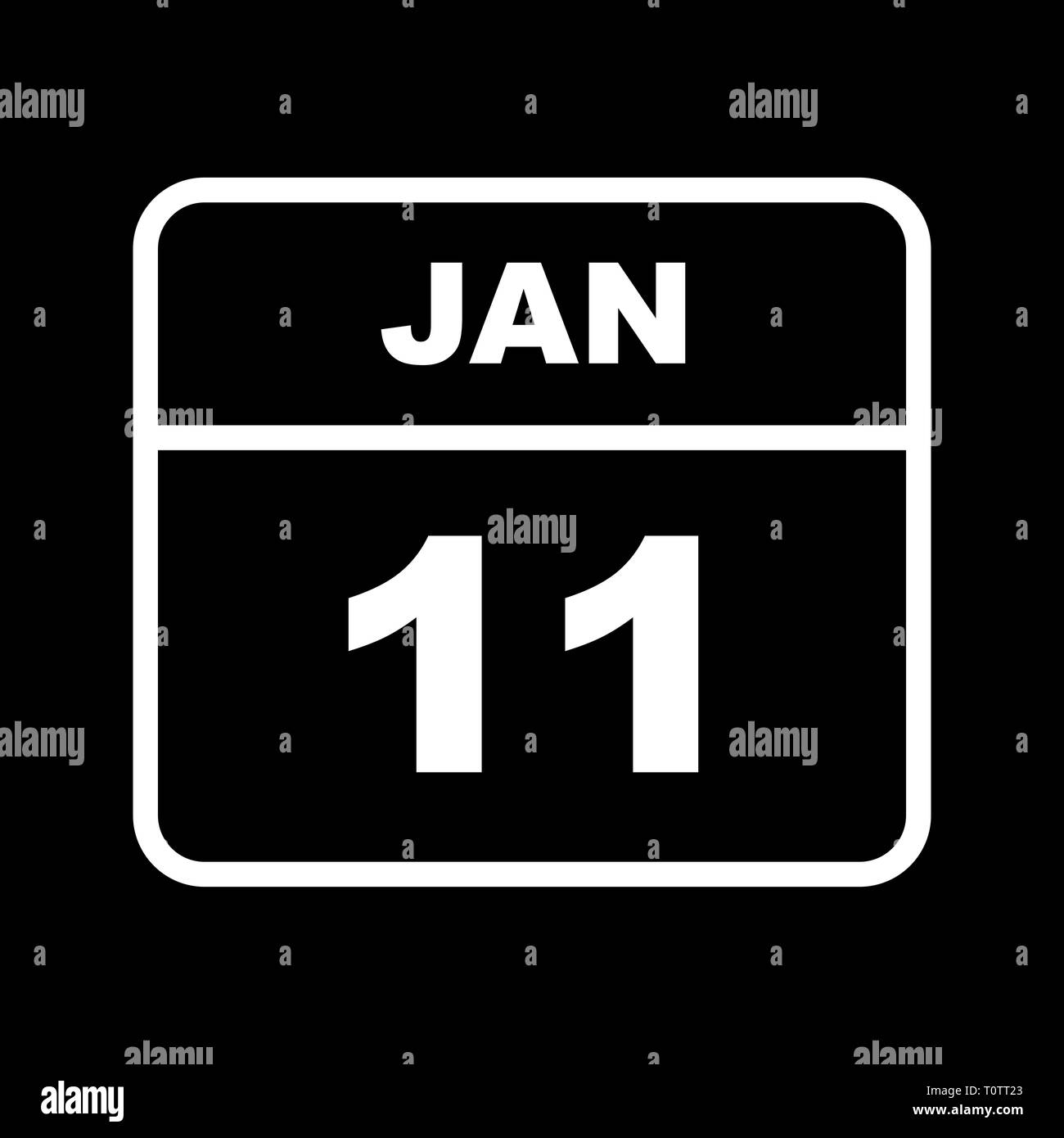 January 11th Date on a Single Day Calendar Stock Photo - Alamy