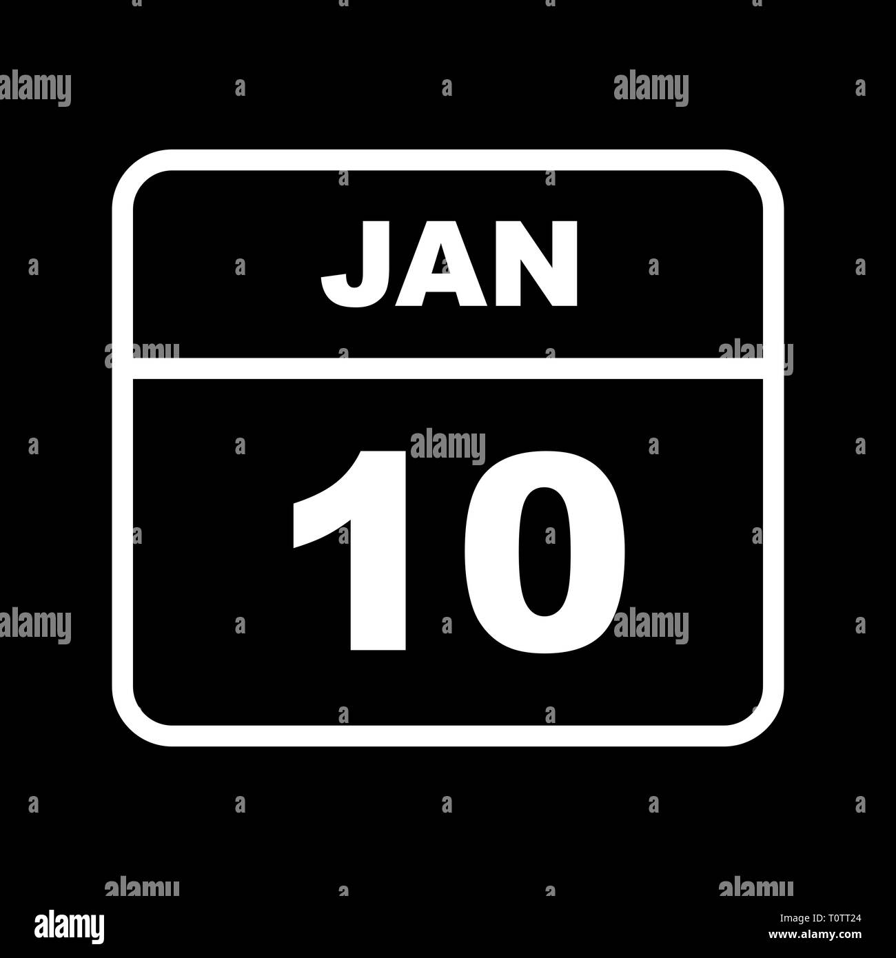 10 january calendar Black and White Stock Photos & Images - Alamy