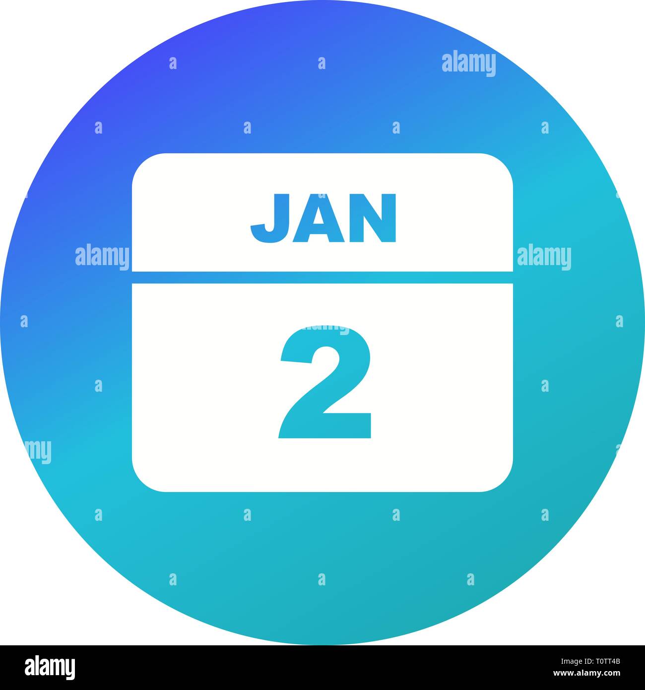 January 2nd Date on a Single Day Calendar Stock Photo - Alamy