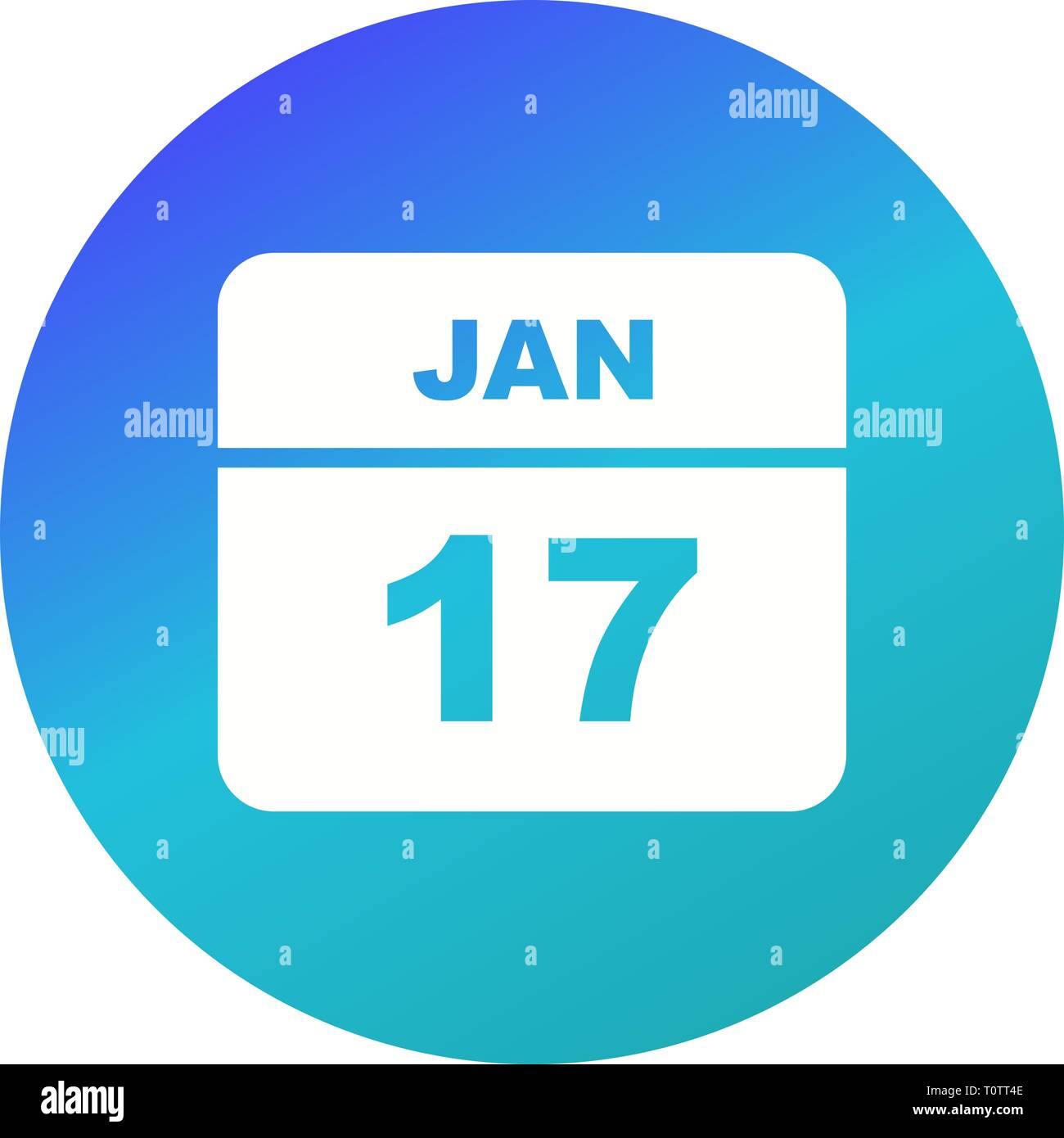 January 17th Date on a Single Day Calendar Stock Photo - Alamy