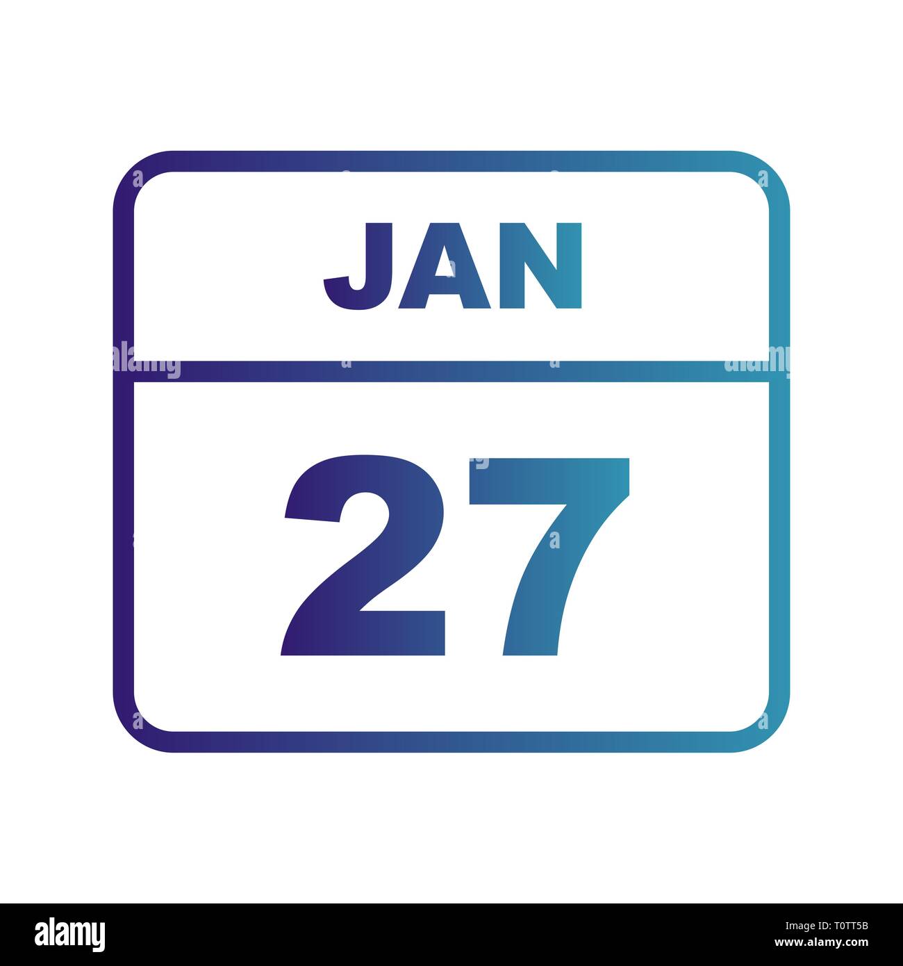 January 27th Date on a Single Day Calendar Stock Photo - Alamy